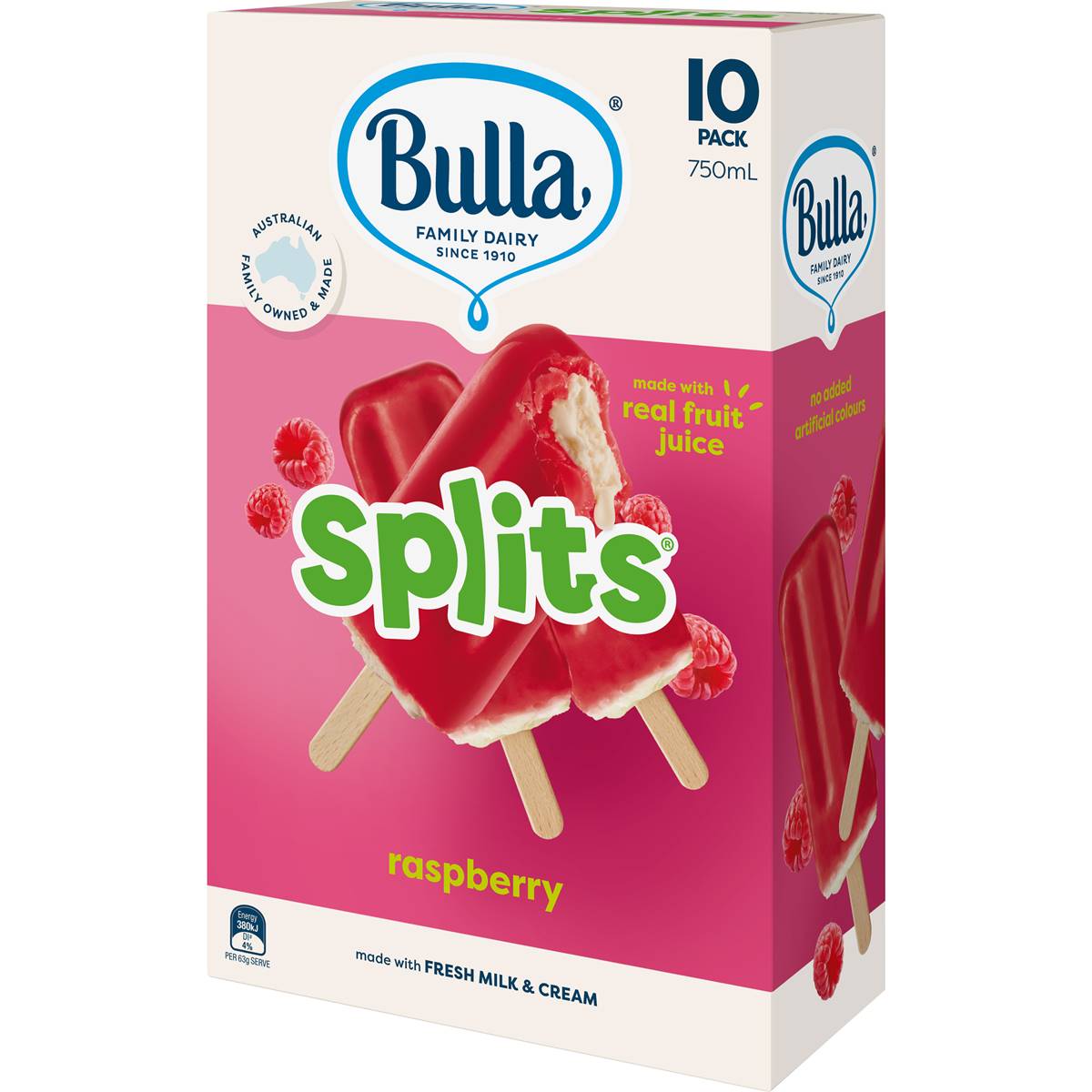 Bulla Splits Raspberry 10 Pack | Woolworths