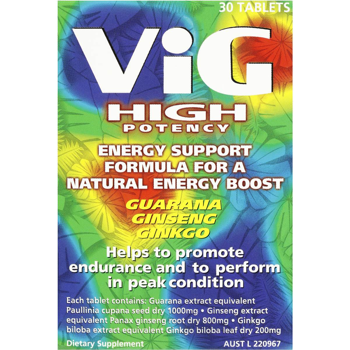 Vig High Potency 30 Tablets | Woolworths