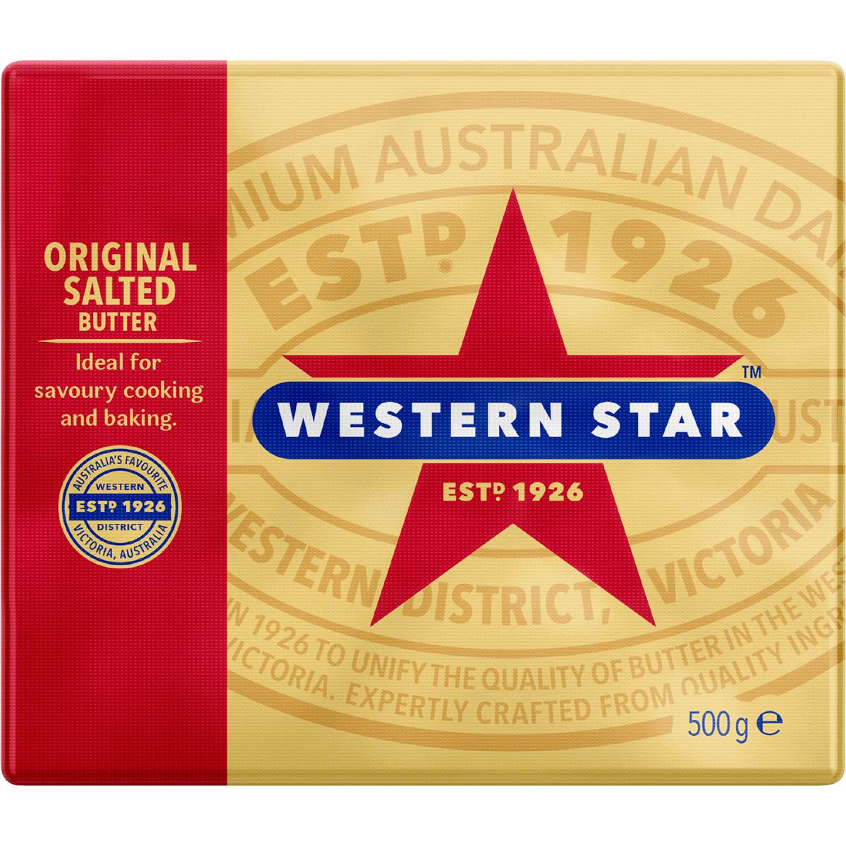 Western Star Original Butter Block 500g | Woolworths