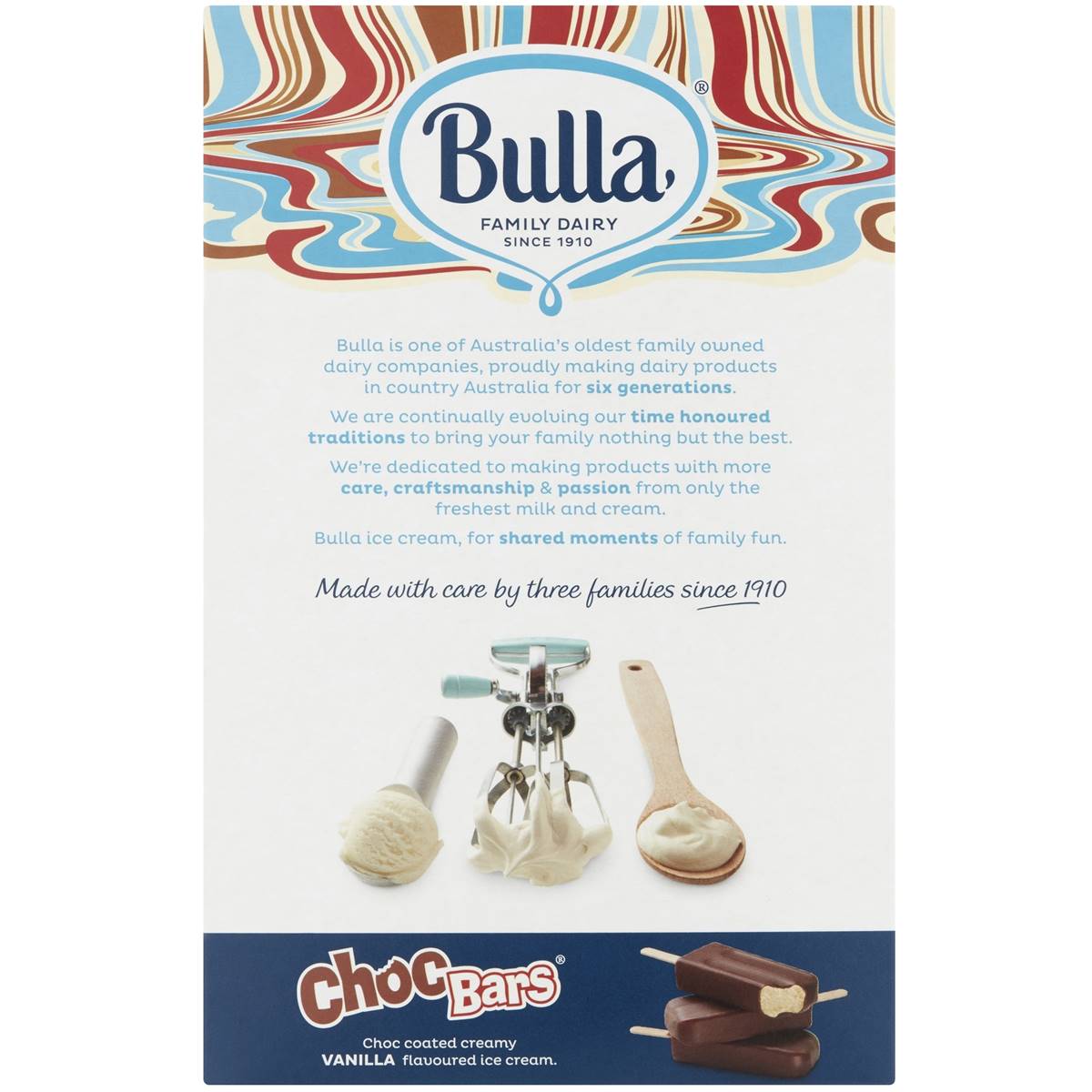 Bulla Choc Bars Vanilla 10 Pack | Woolworths