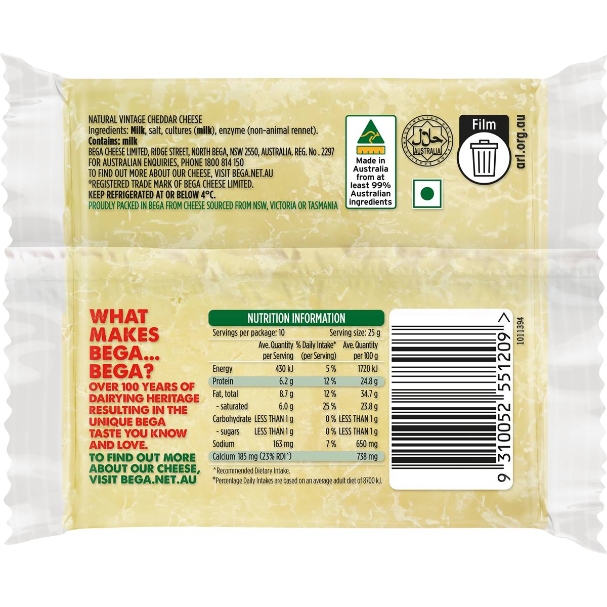 Bega Strong & Bitey Vintage Cheese 250g | Woolworths
