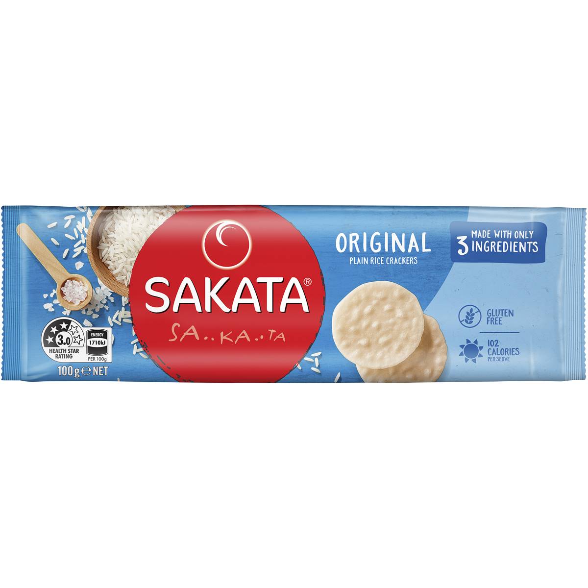 Sakata Rice Crackers Plain 100g | Woolworths