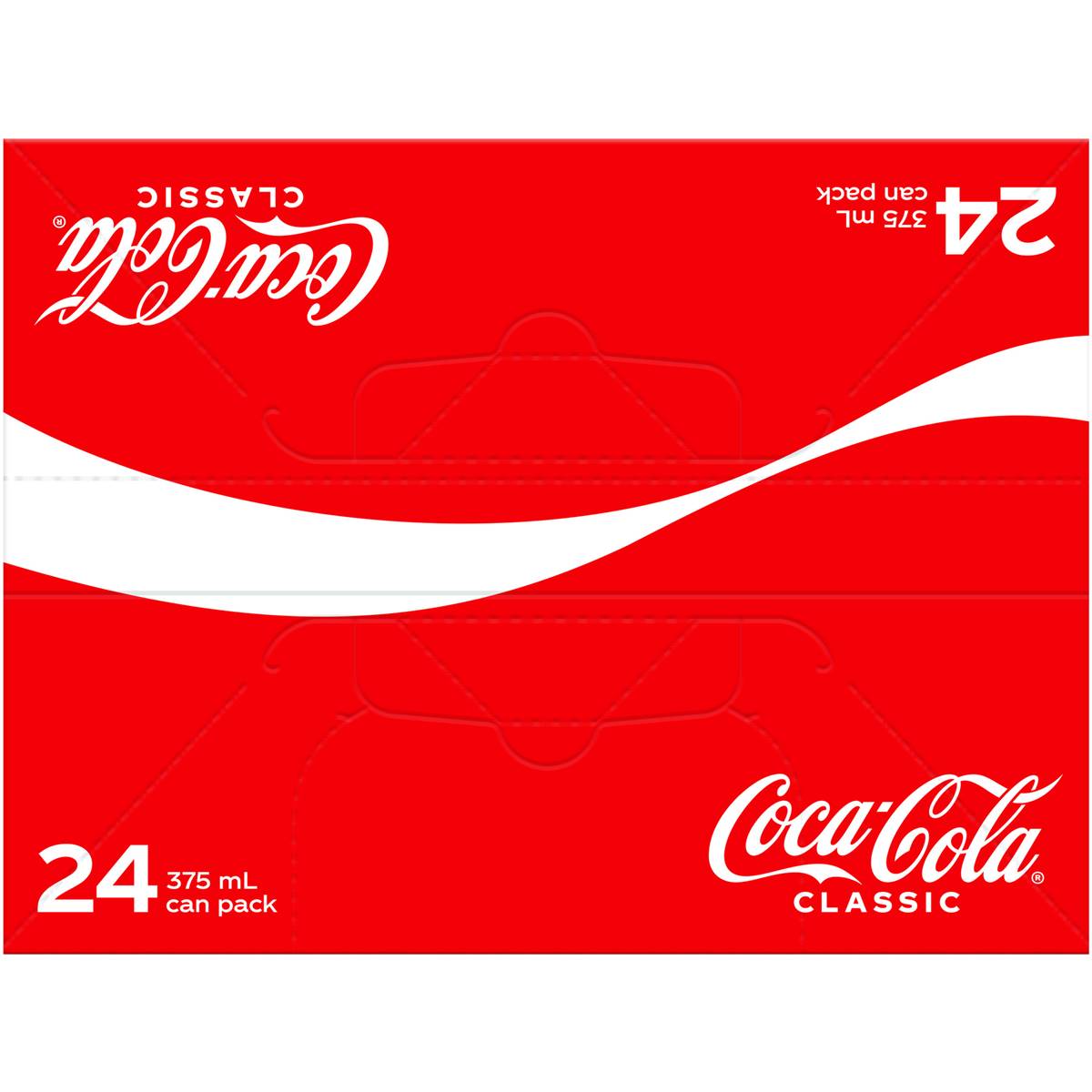 Coca - Cola Classic Soft Drink Multipack Cans 375ml X 24 Pack | Woolworths