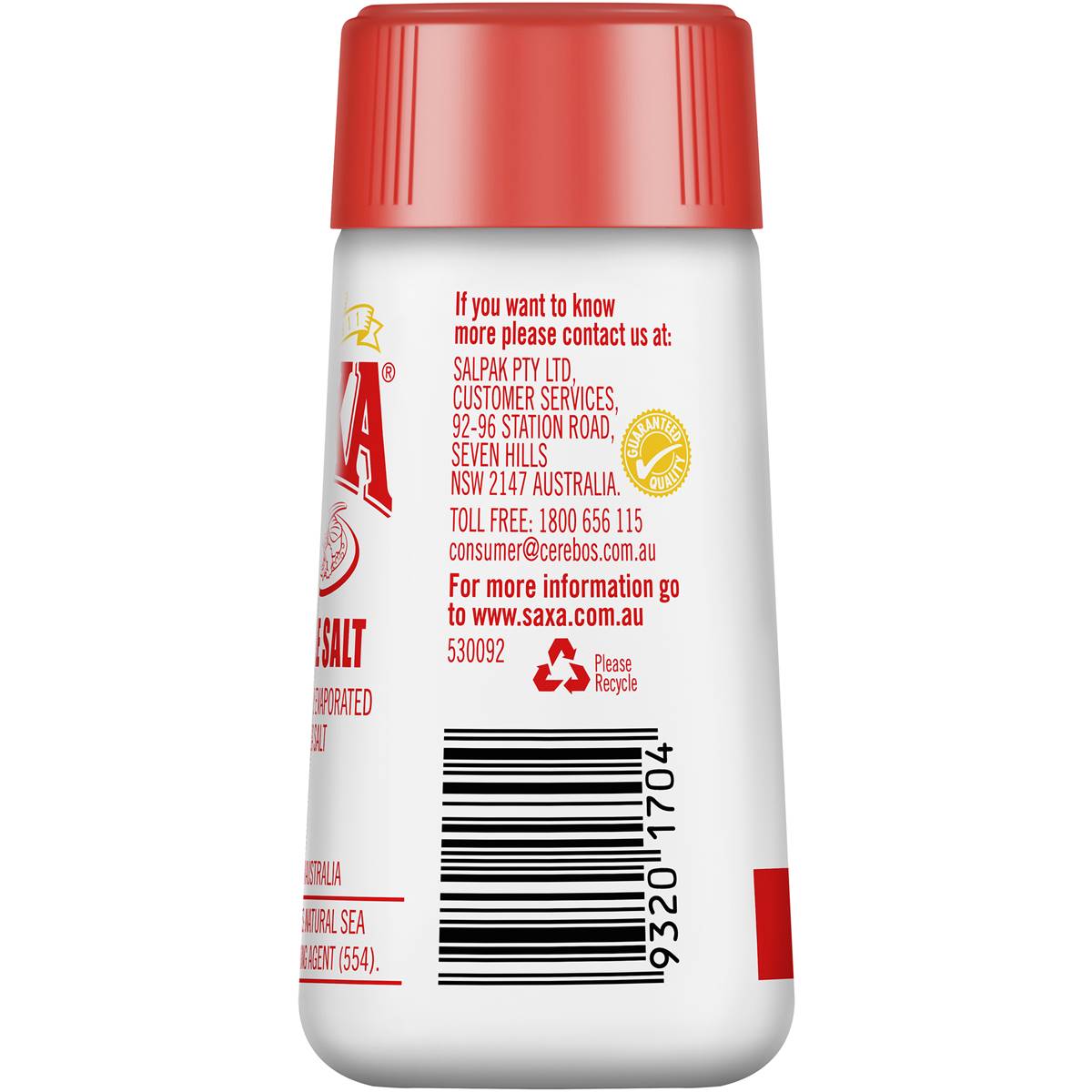 Saxa Table Salt Picnic Pack 125g | Woolworths