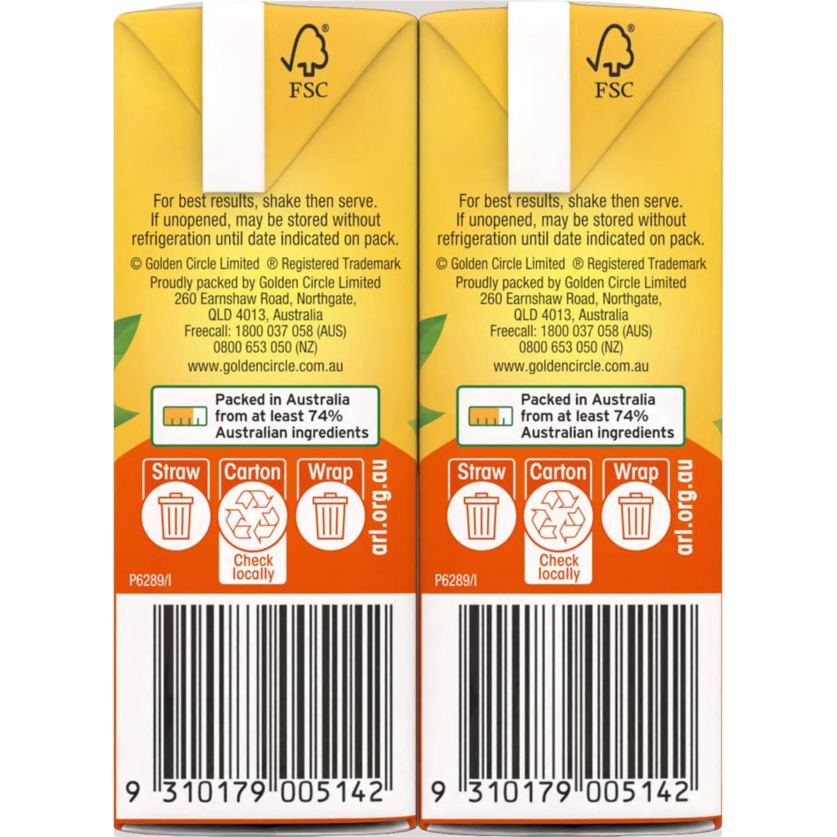 Golden Circle Orange Fruit Drink Poppers Lunchbox Lunch Box Popper ...