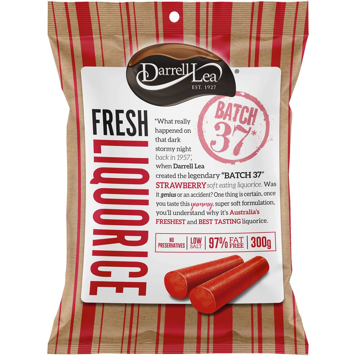 Darrell Lea Liquorice Twists Strawberry 300g Bag | Woolworths Darrell Lea Liquorice Twists Strawberry 300g Bag | Woolworths