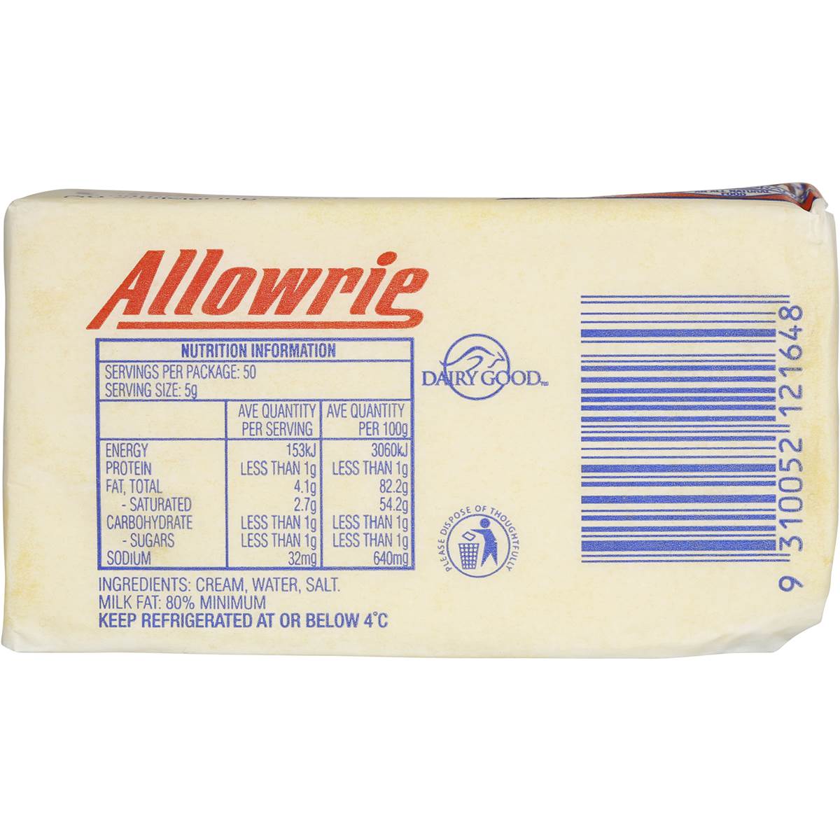 Allowrie Butter 250g | Woolworths