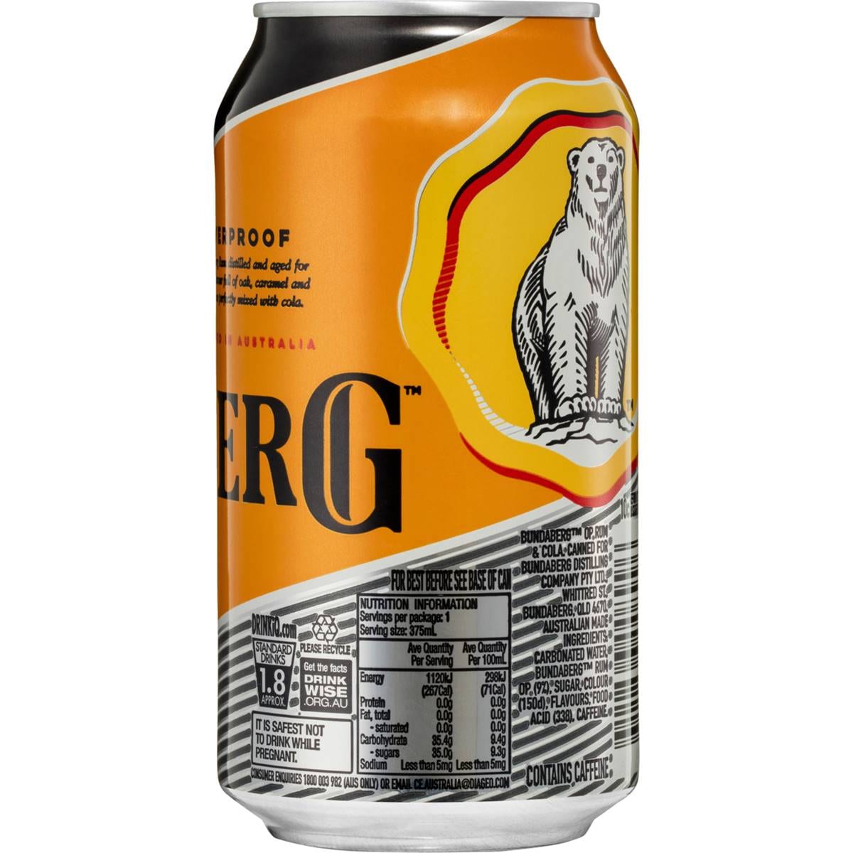 Bundaberg Op Rum & Cola Can 375ml | Woolworths