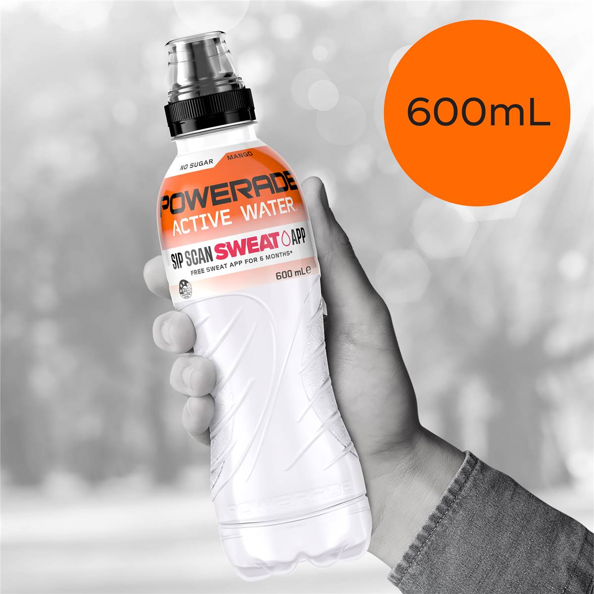 Powerade Active Water Mango Sports Drink Sipper Cap 600ml | Woolworths