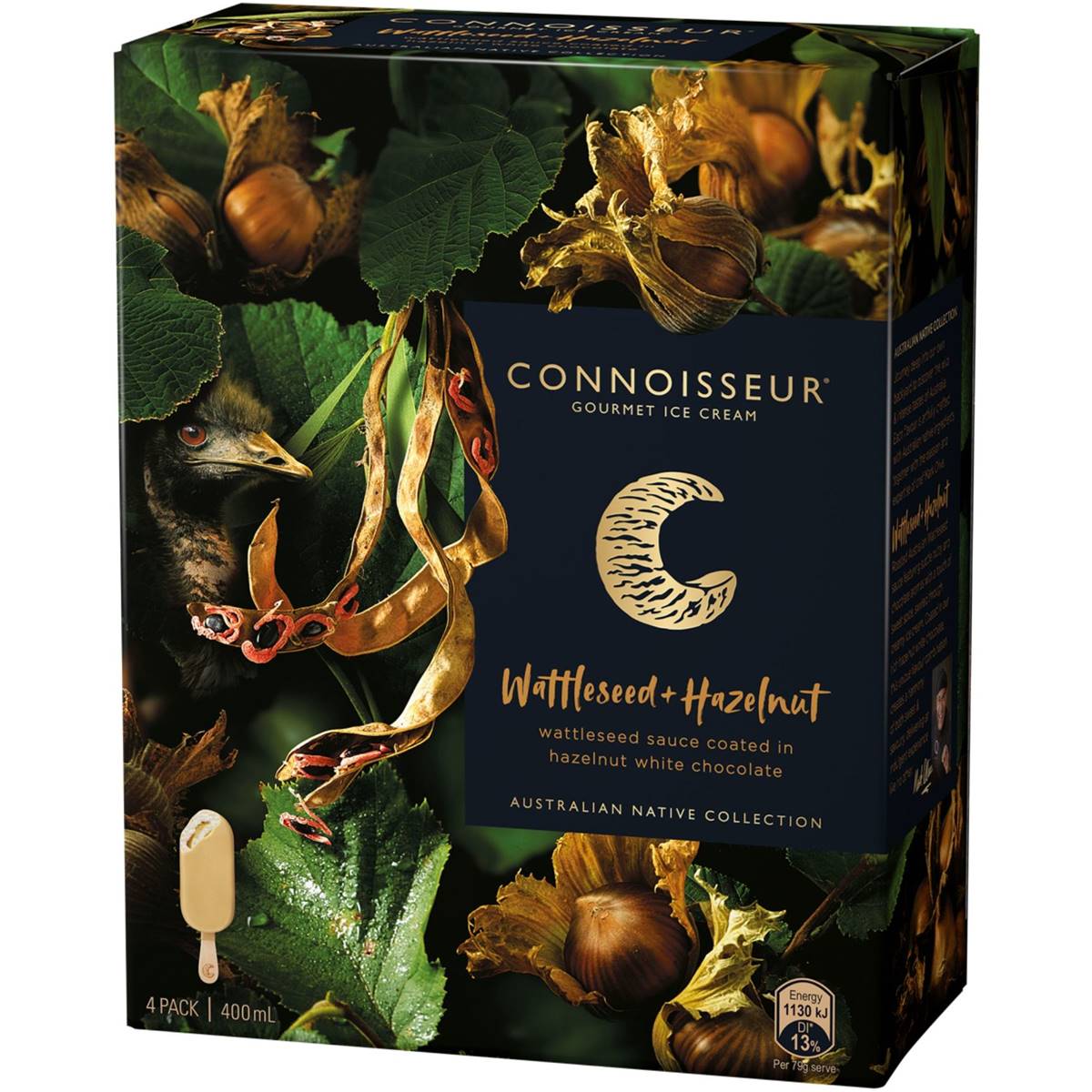 Connoisseur Wattleseed & Hazelnut Sticks 4 Pack | Woolworths
