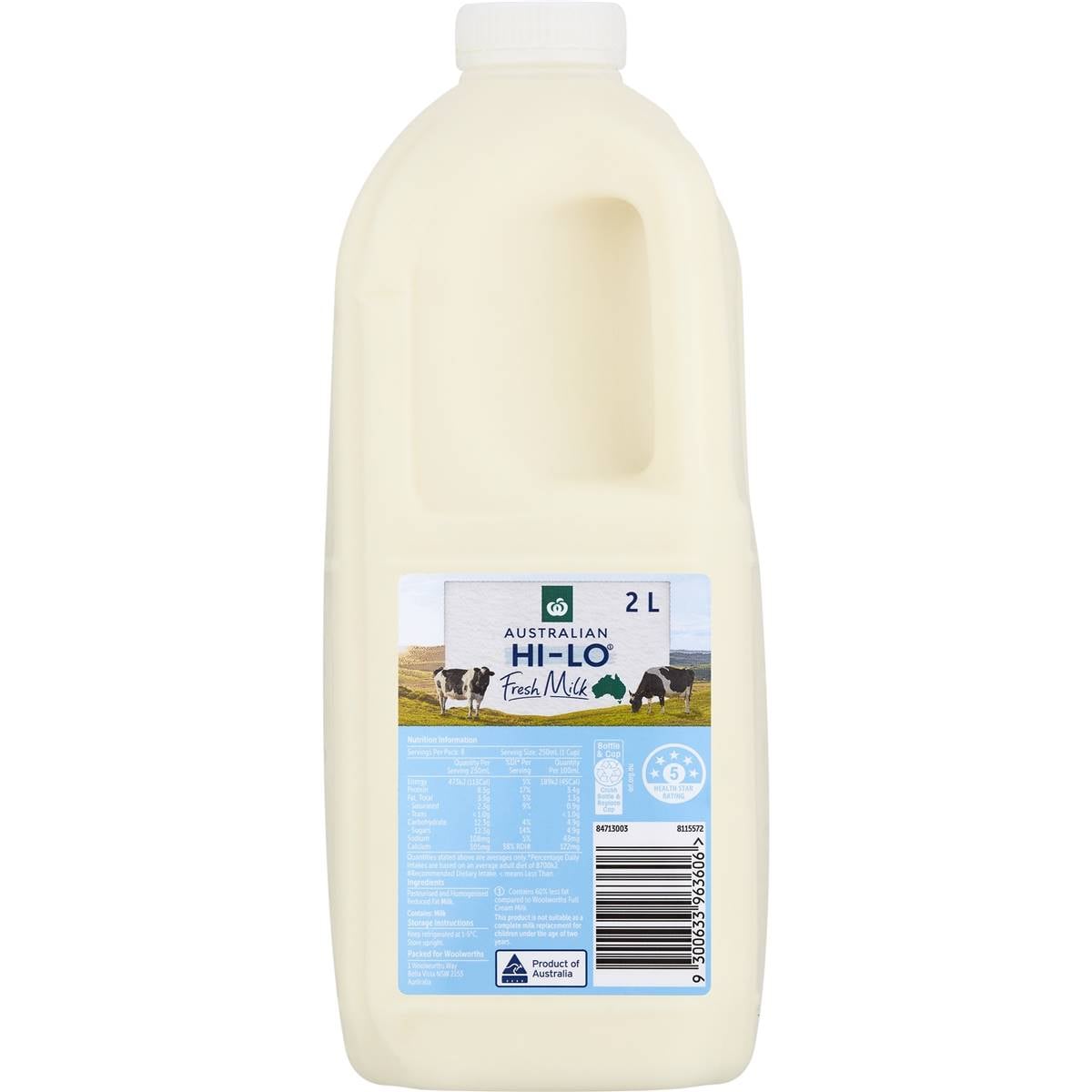 Woolworths Hi - Lo Milk 2l | Woolworths