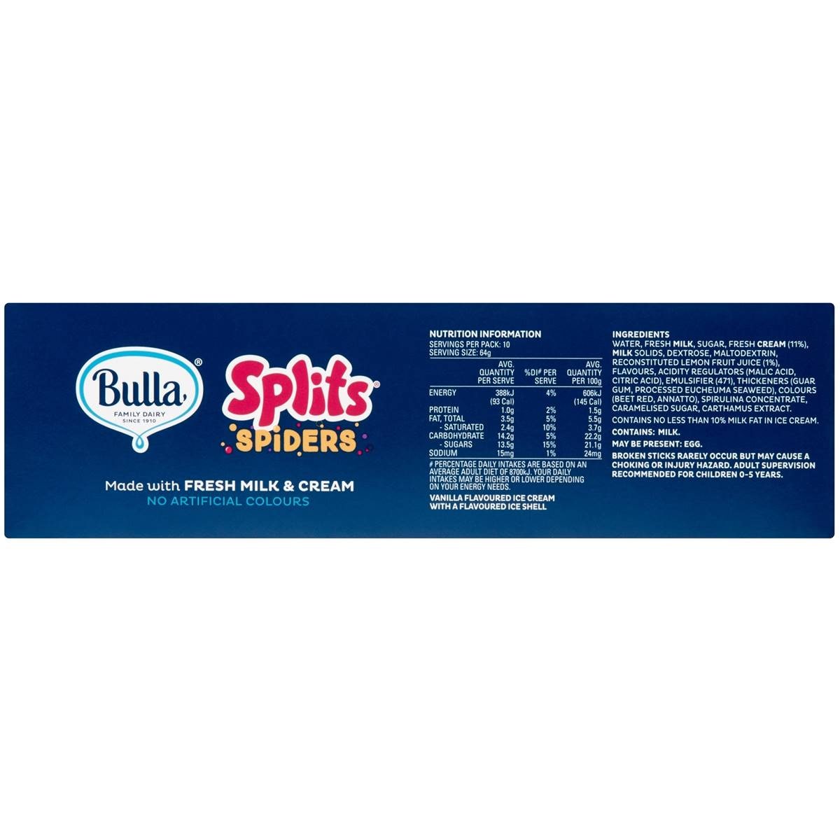 Bulla Splits Spider 10 Pack | Woolworths
