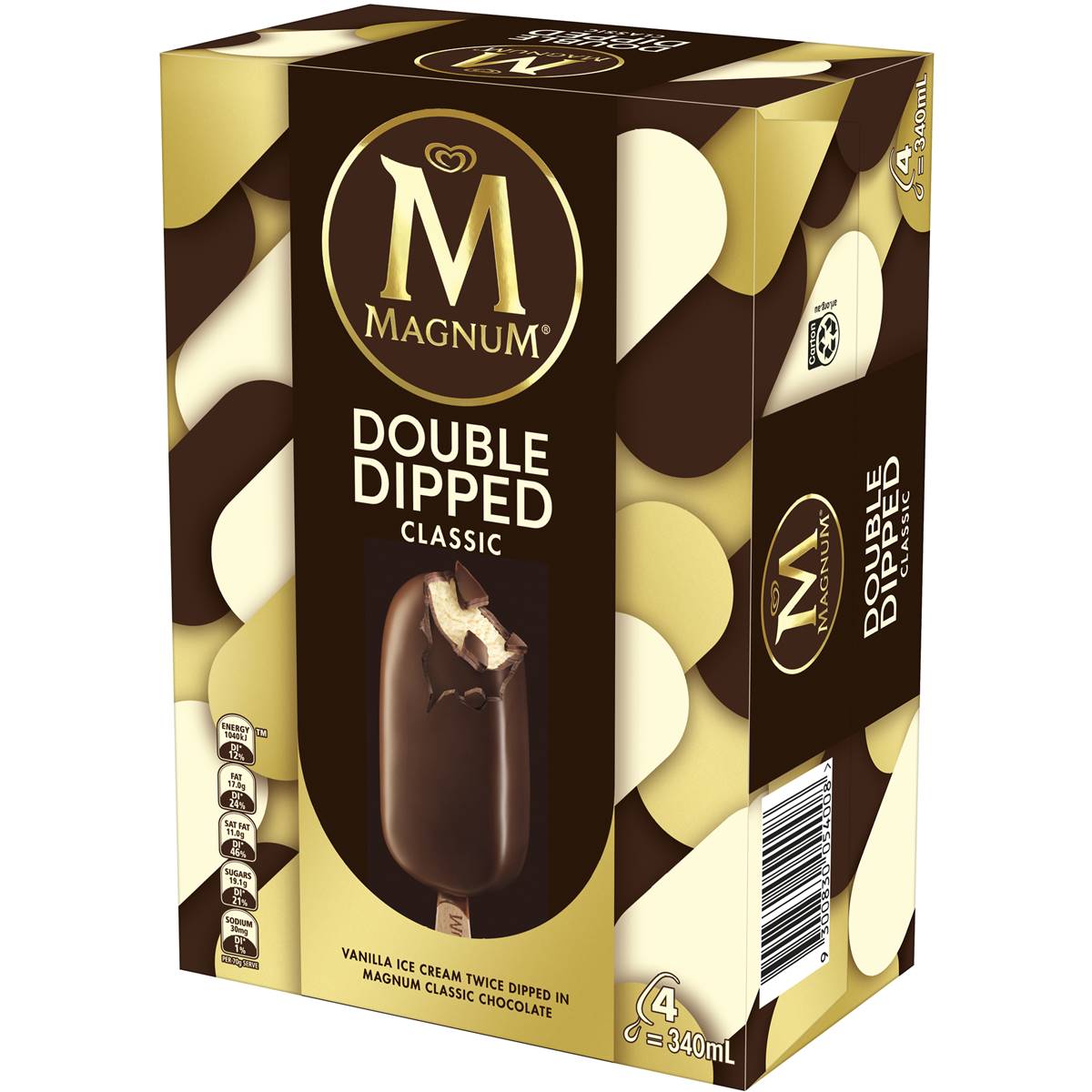Magnum Double Dip Classic 4 Pack | Woolworths