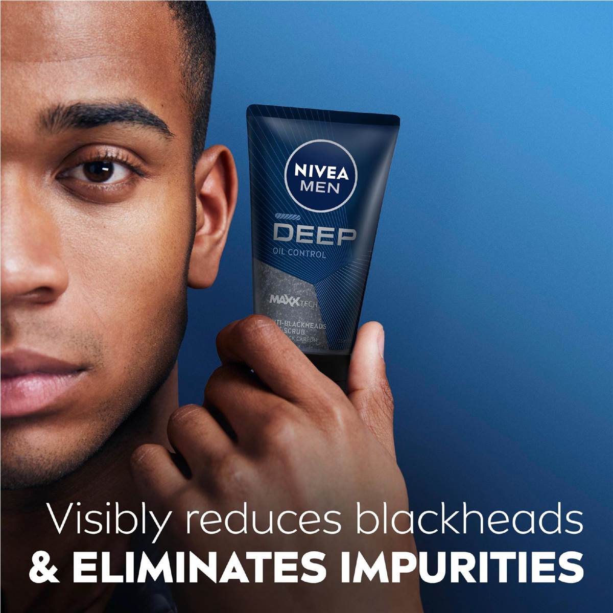 Nivea Men Deep Anti Blackhead Face Scrub With Charcoal 75ml Woolworths