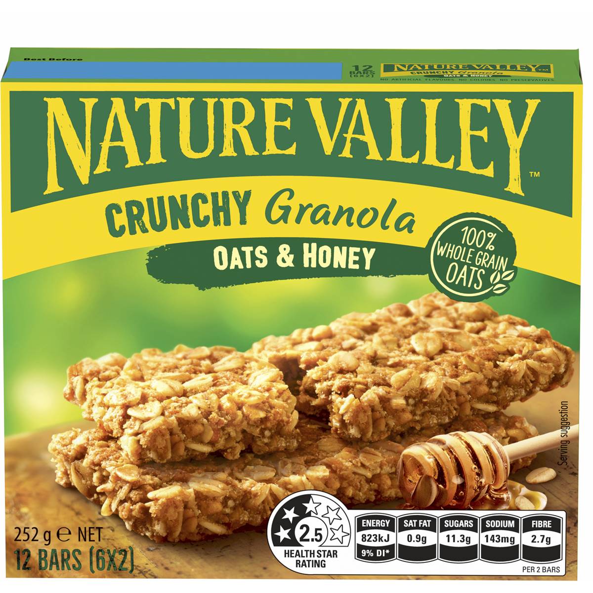 Nature Valley Crunchy Oats & Honey Granola Bars 6 Pack | Woolworths