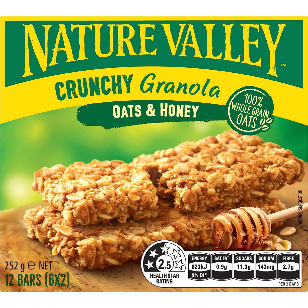 Nature Valley Crunchy Oats & Honey Granola Bars 6 Pack | Woolworths