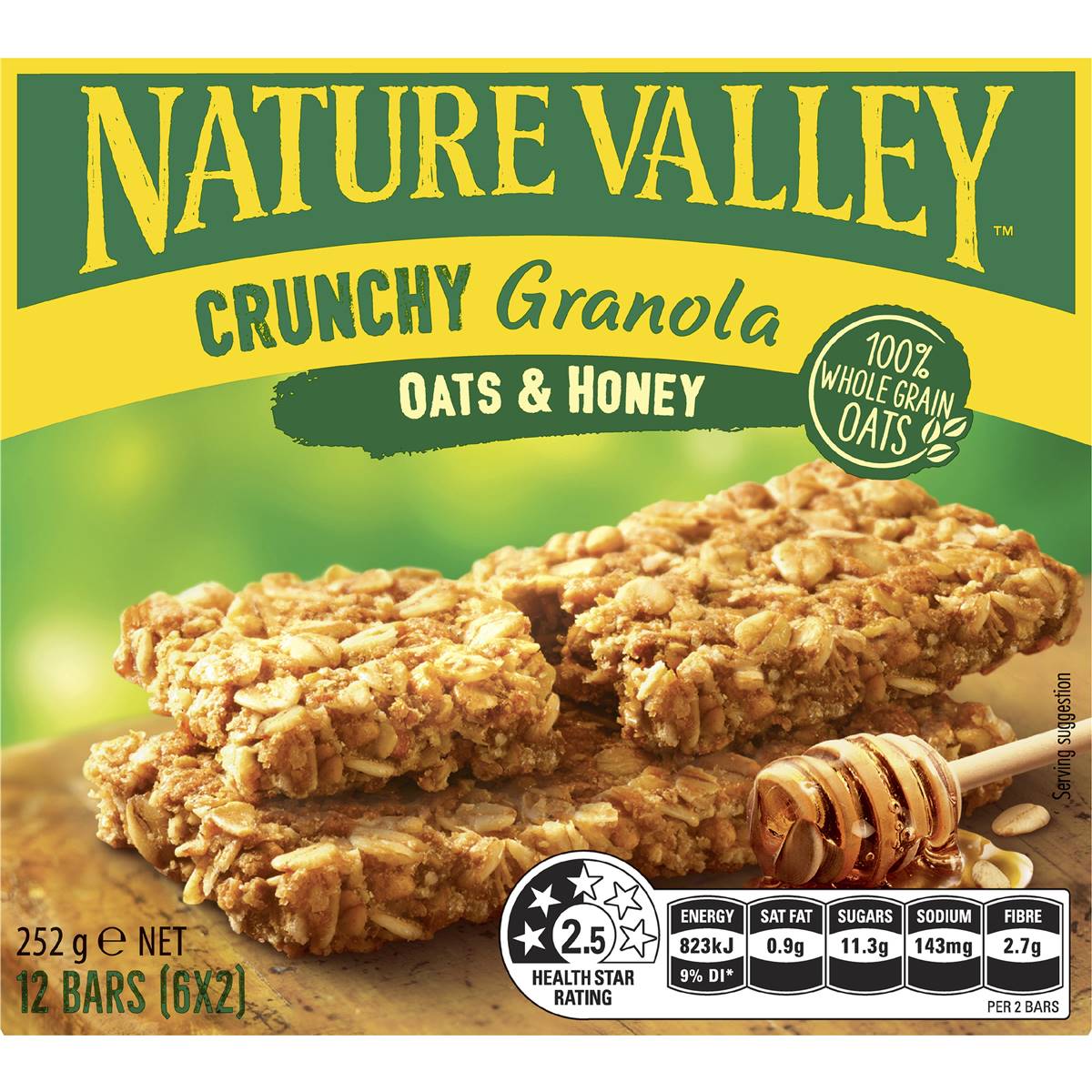 Nature Valley Crunchy Oats & Honey Granola Bars 6 Pack | Woolworths