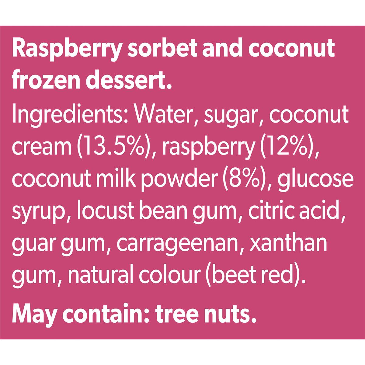 Weis Dairy Free Frozen Dessert Raspberry Coconut Bars 70ml X 4 Pack ...