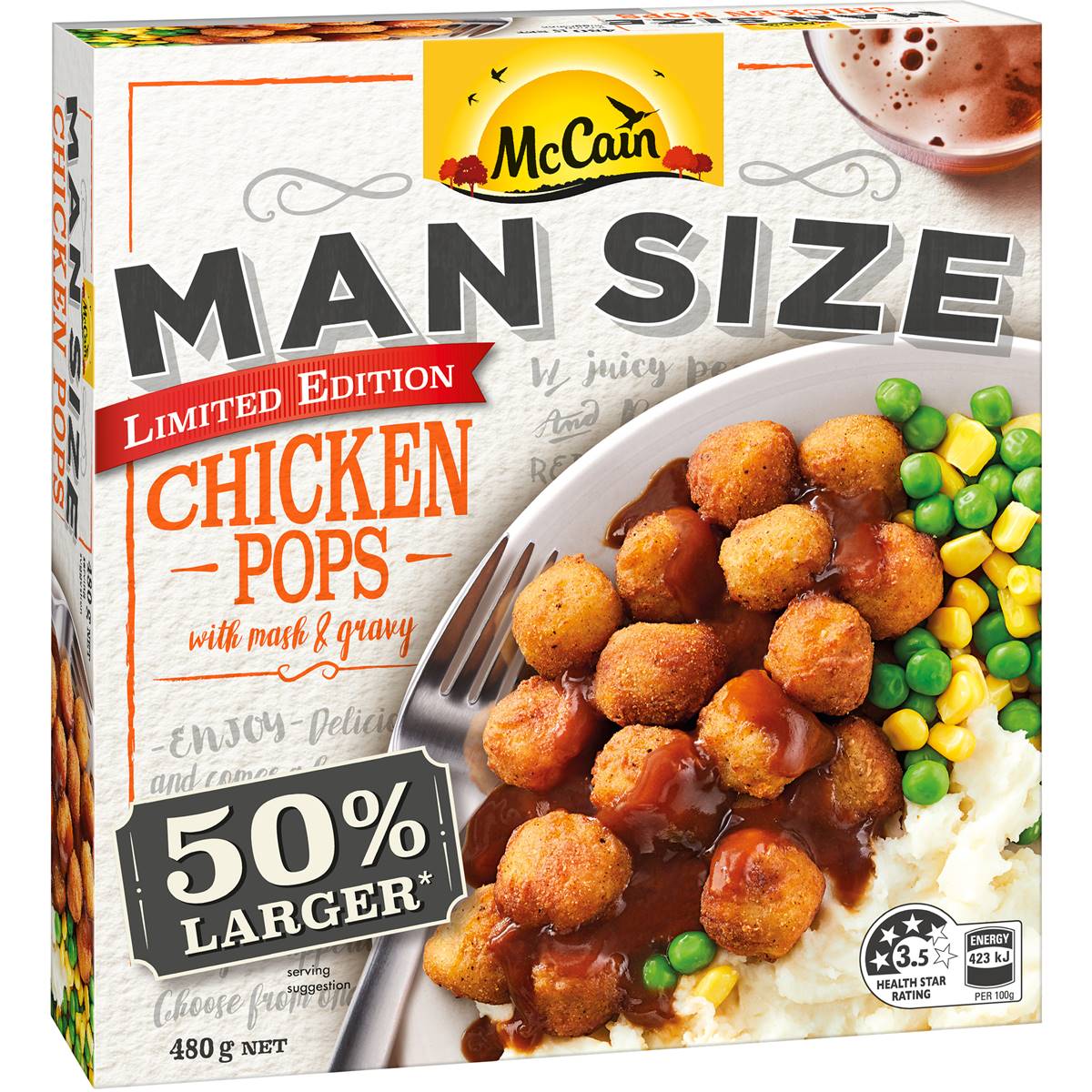Mccain Man Size Chicken Pops 480g | Woolworths