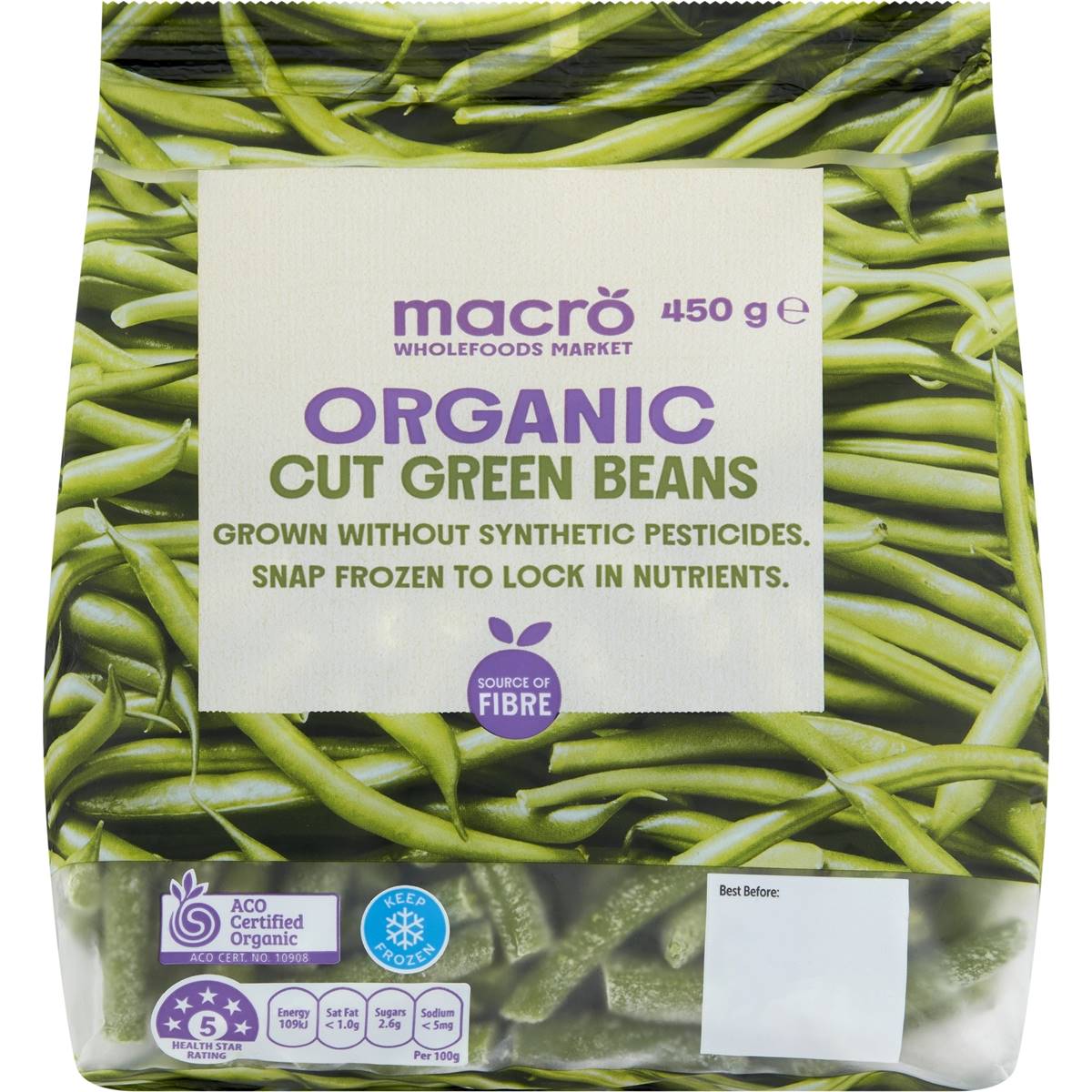 Macro Organic Cut Green Beans 450g | Woolworths