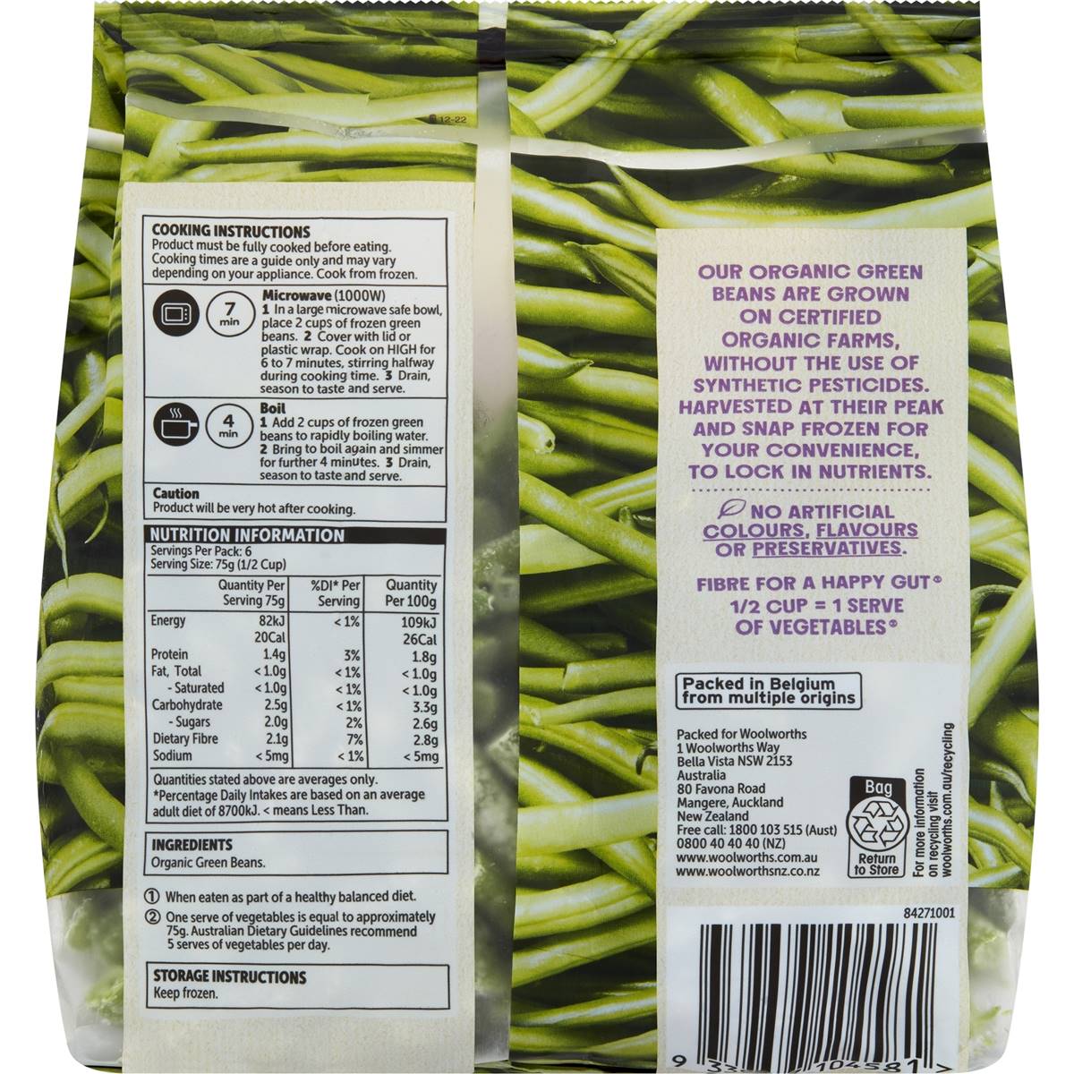 Macro Organic Cut Green Beans 450g | Woolworths