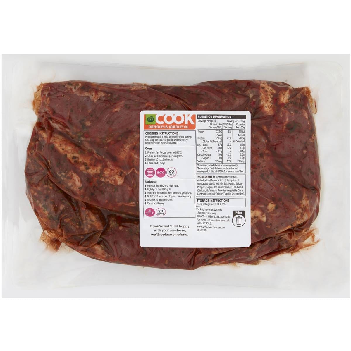 Woolworths Cook Beef Butterflied Roast 550g - 900g | Woolworths
