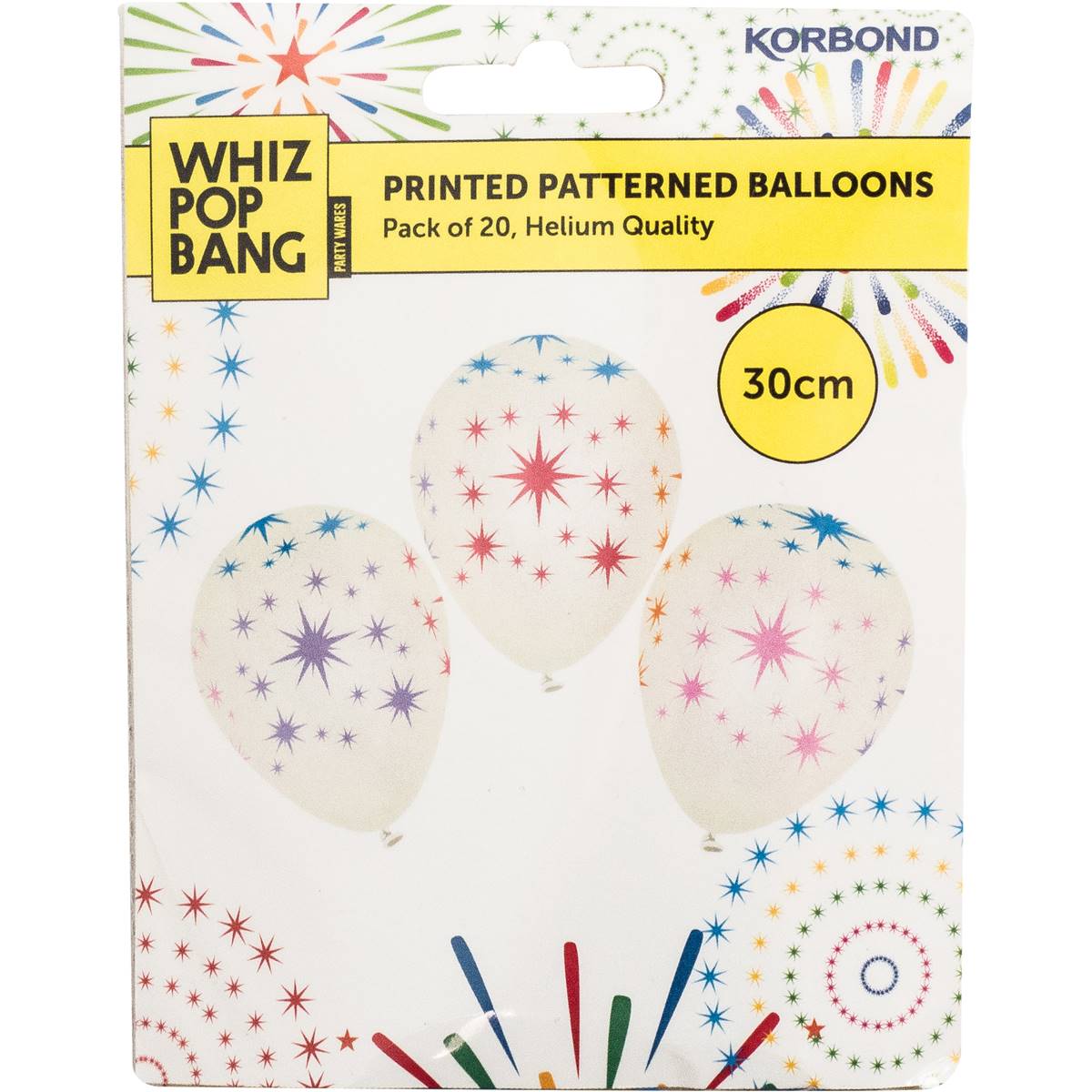 Korbond Shape Print Balloons 20 Pack | Woolworths
