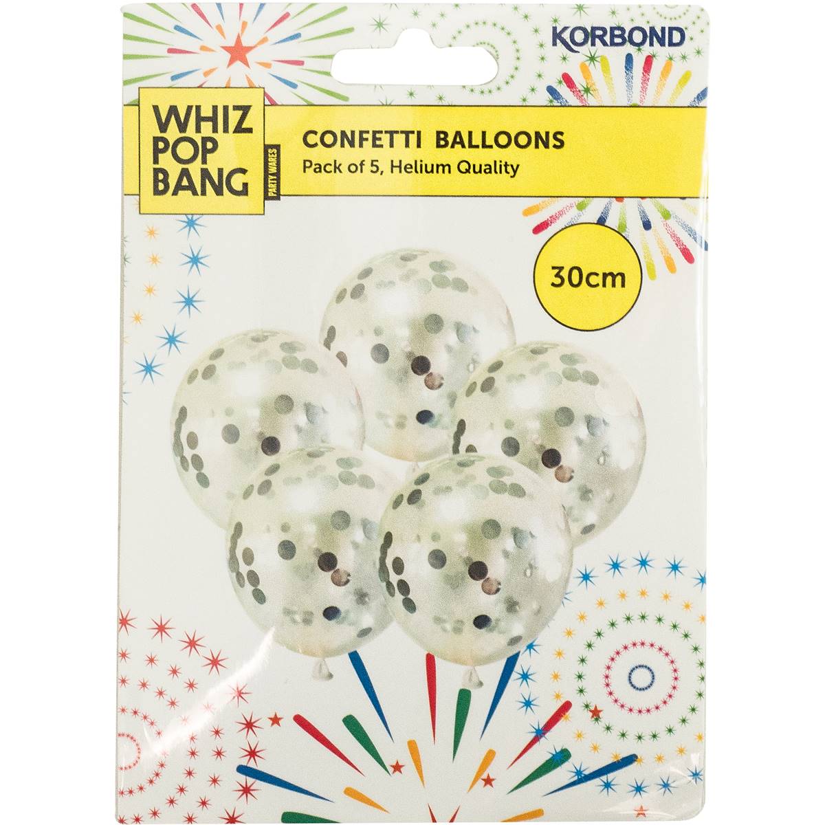 Korbond Stars Confetti Balloons Assorted 5 Pack | Woolworths