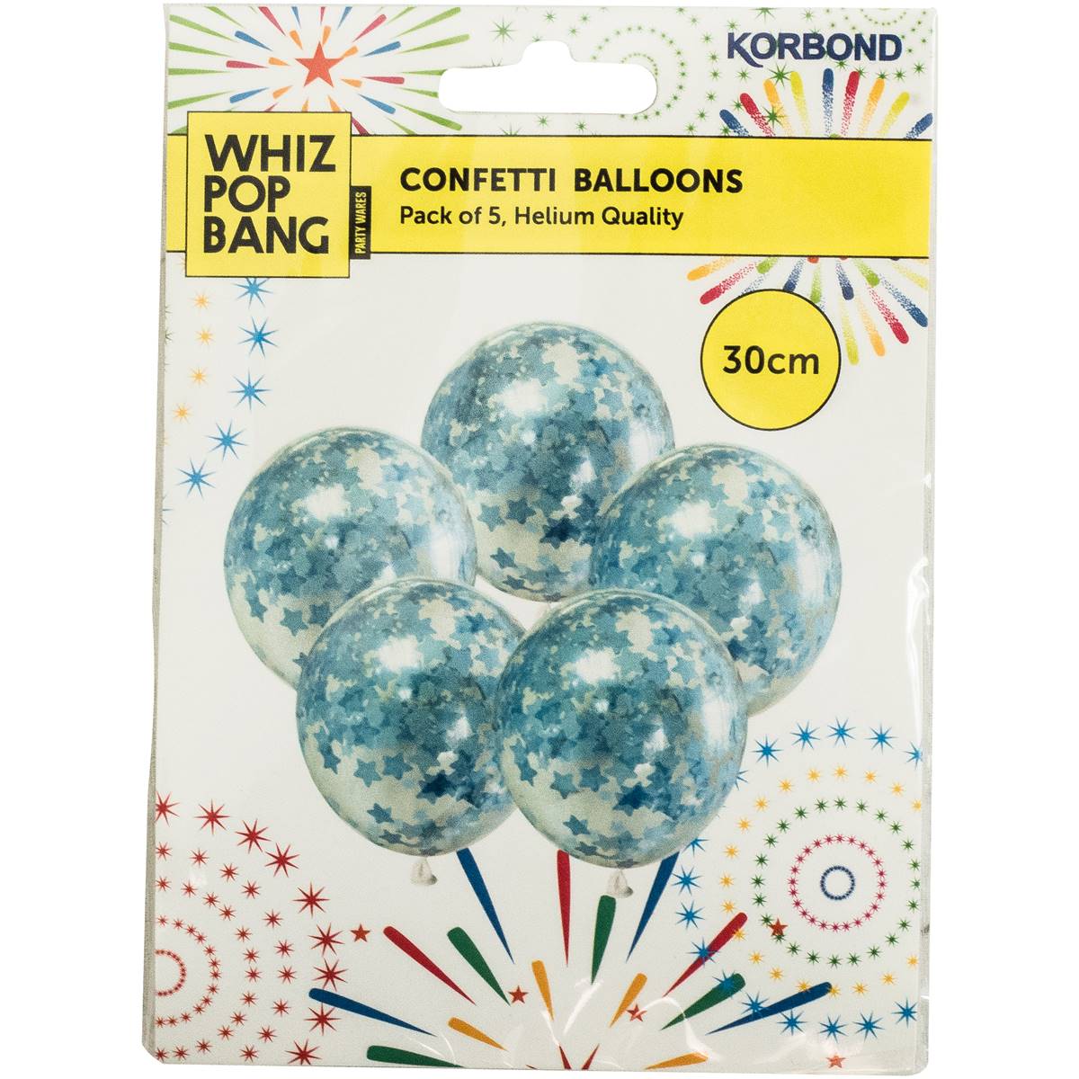 Korbond Stars Confetti Balloons Assorted 5 Pack | Woolworths