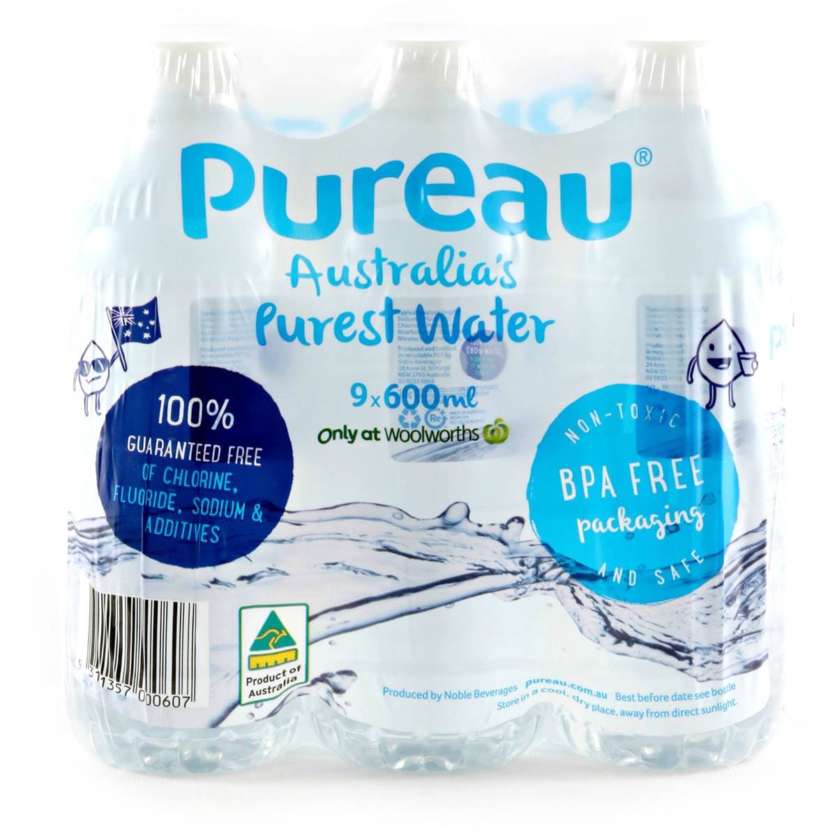 Pureau Pure Water 9x600ml | Woolworths