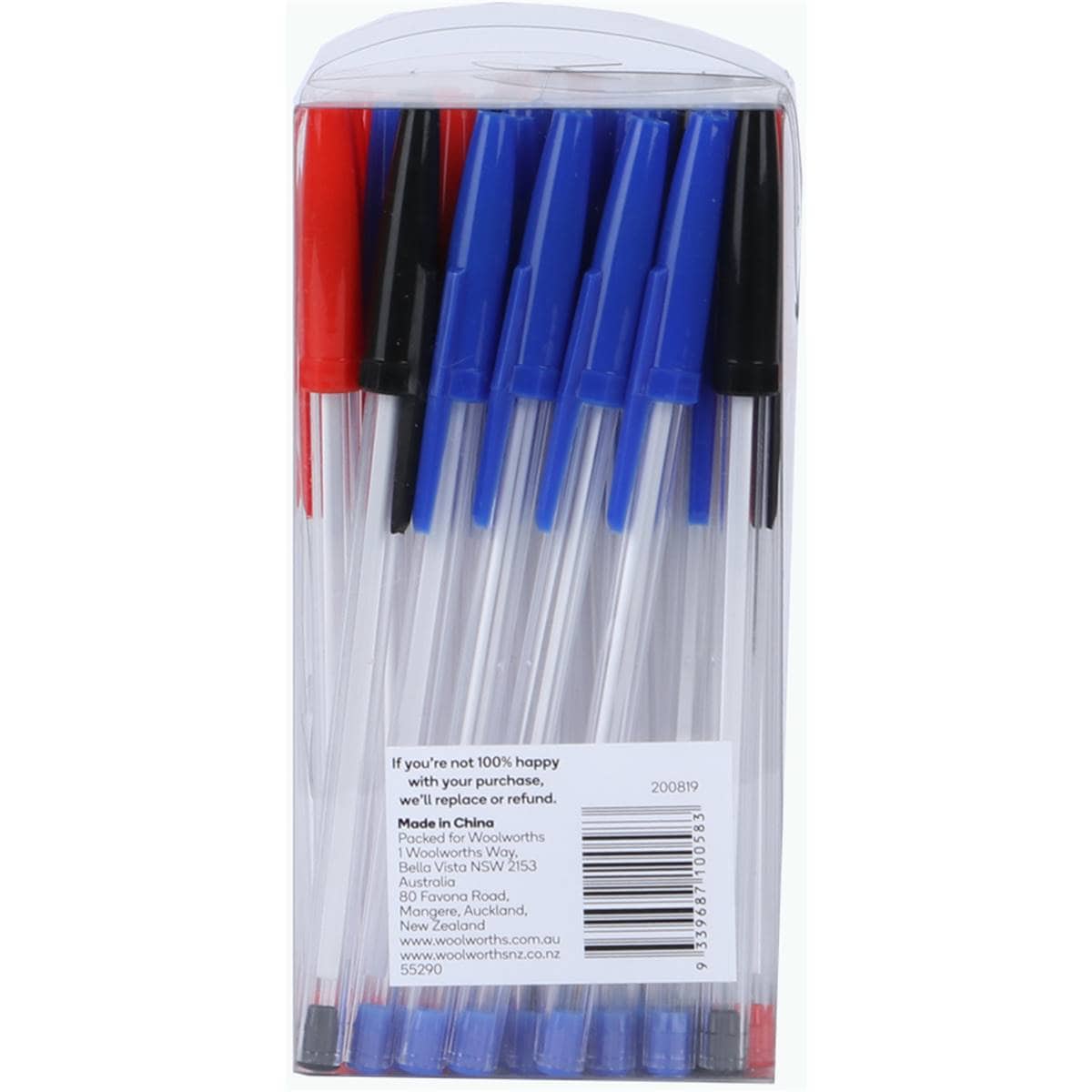 Paperclick Assorted Pens With Lid 50 Pack | Woolworths