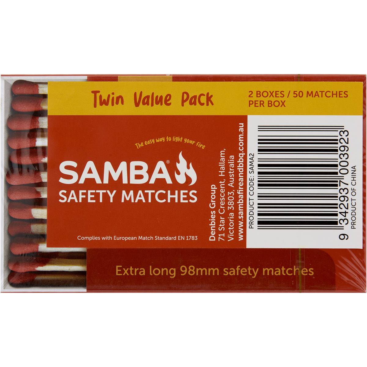 Samba Matches Twin Pack 100 Pack | Woolworths