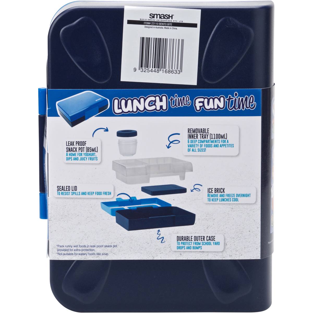 Smash Bento Bite Lunch Box Blue Each | Woolworths