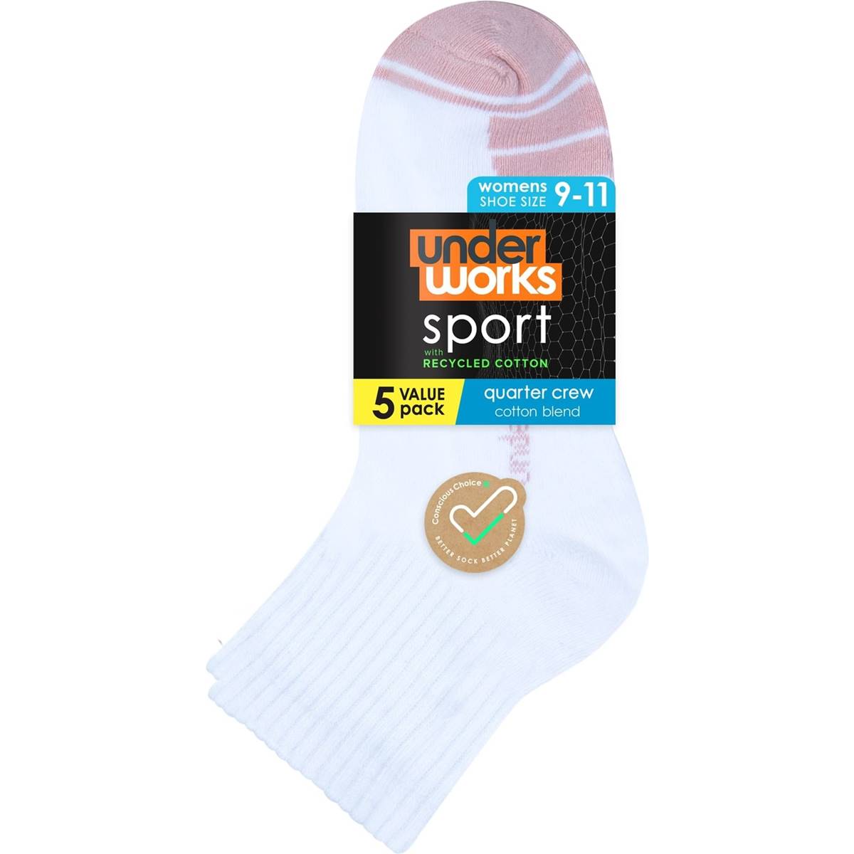 Underworks Ladies Sport Anklet Assorted 9 To 11 5 Pack | Woolworths