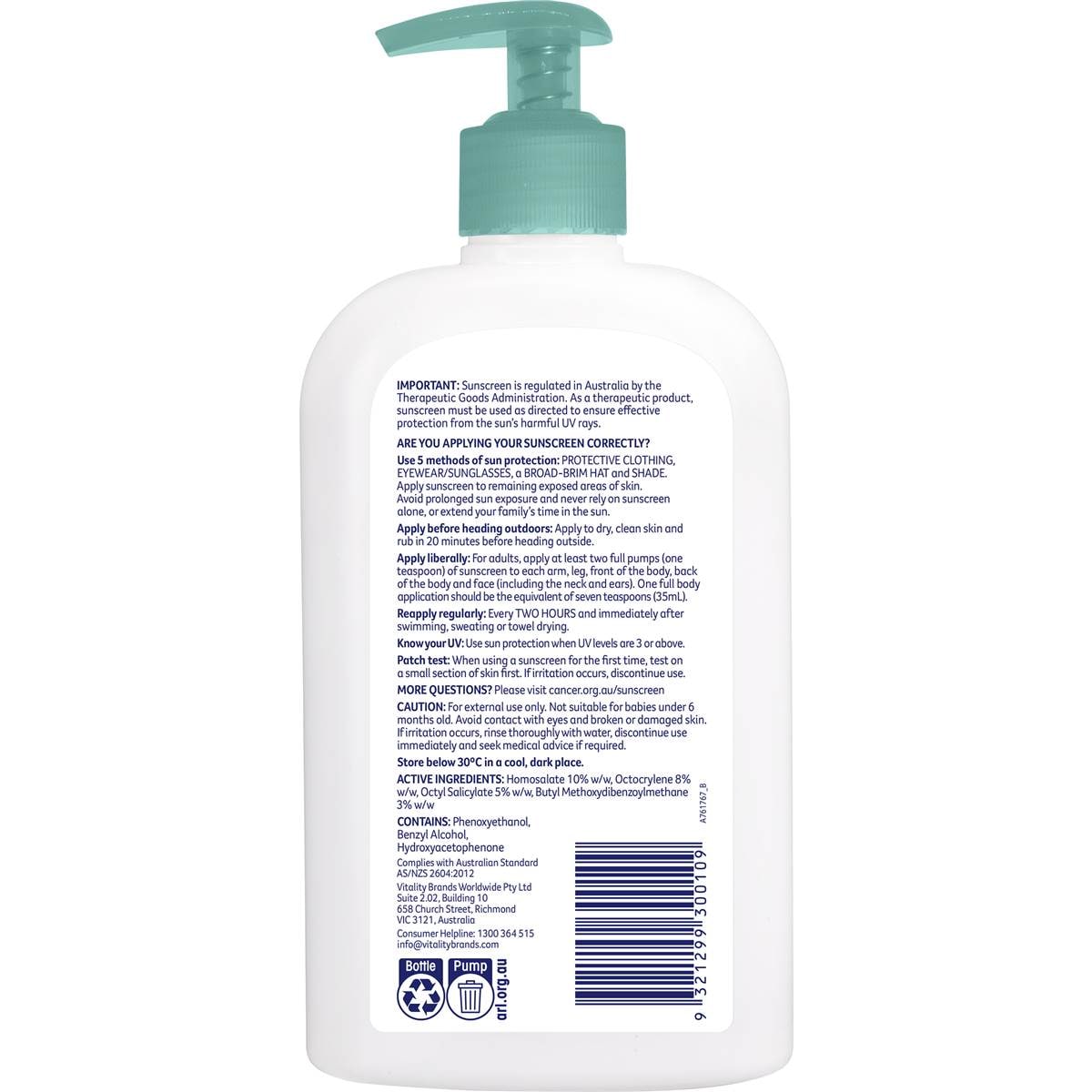 Cancer Council Spf 50+ Moisturising Sunscreen Pump 500ml | Woolworths