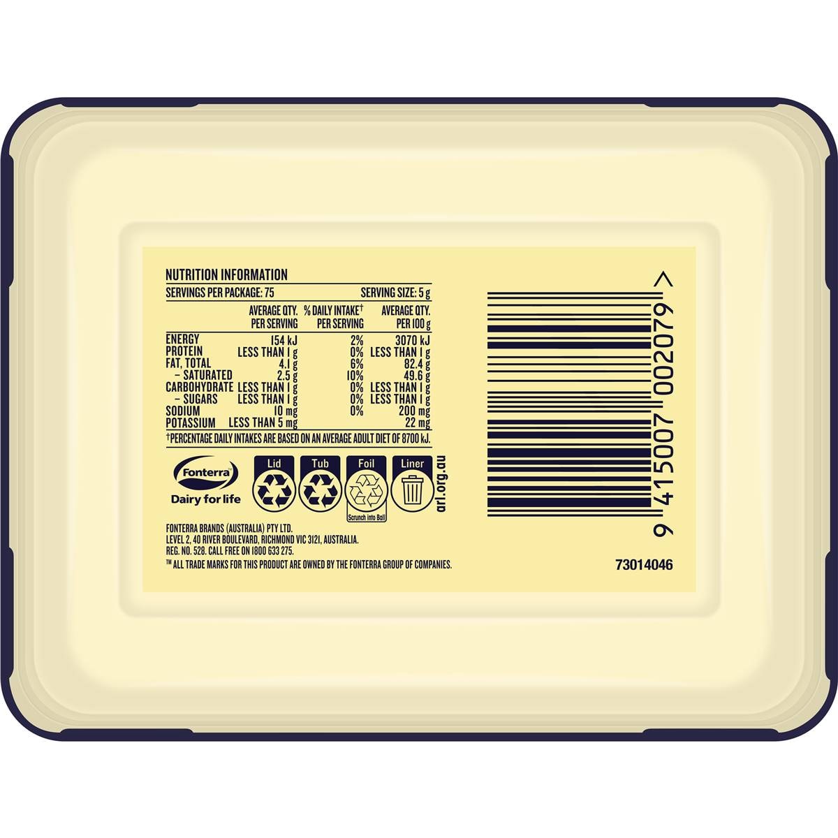 Mainland Buttersoft Pure Salt Reduced Butter 375g | Woolworths