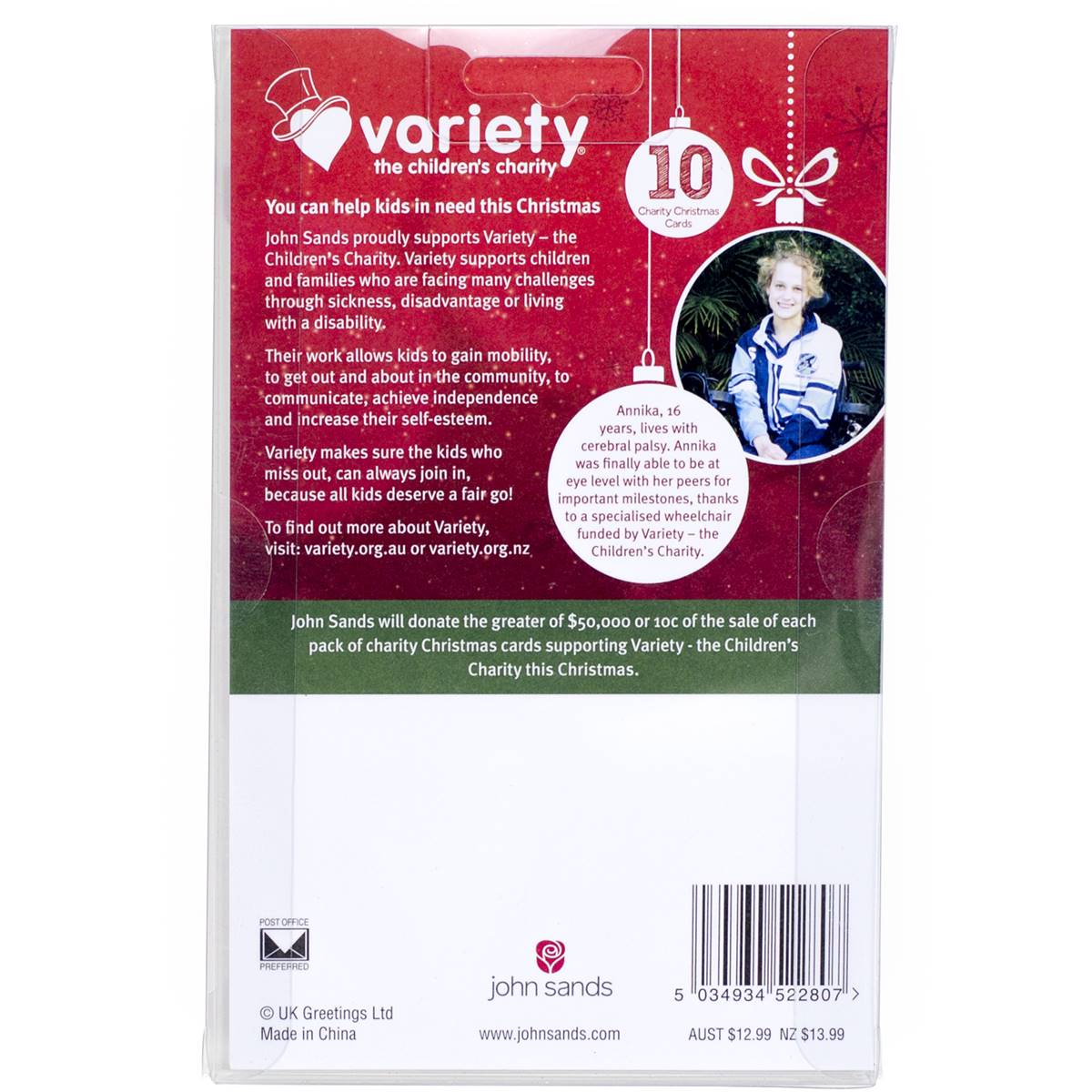 John Sands Santa North Pole Boxed Christmas Cards 10 Pack | Woolworths