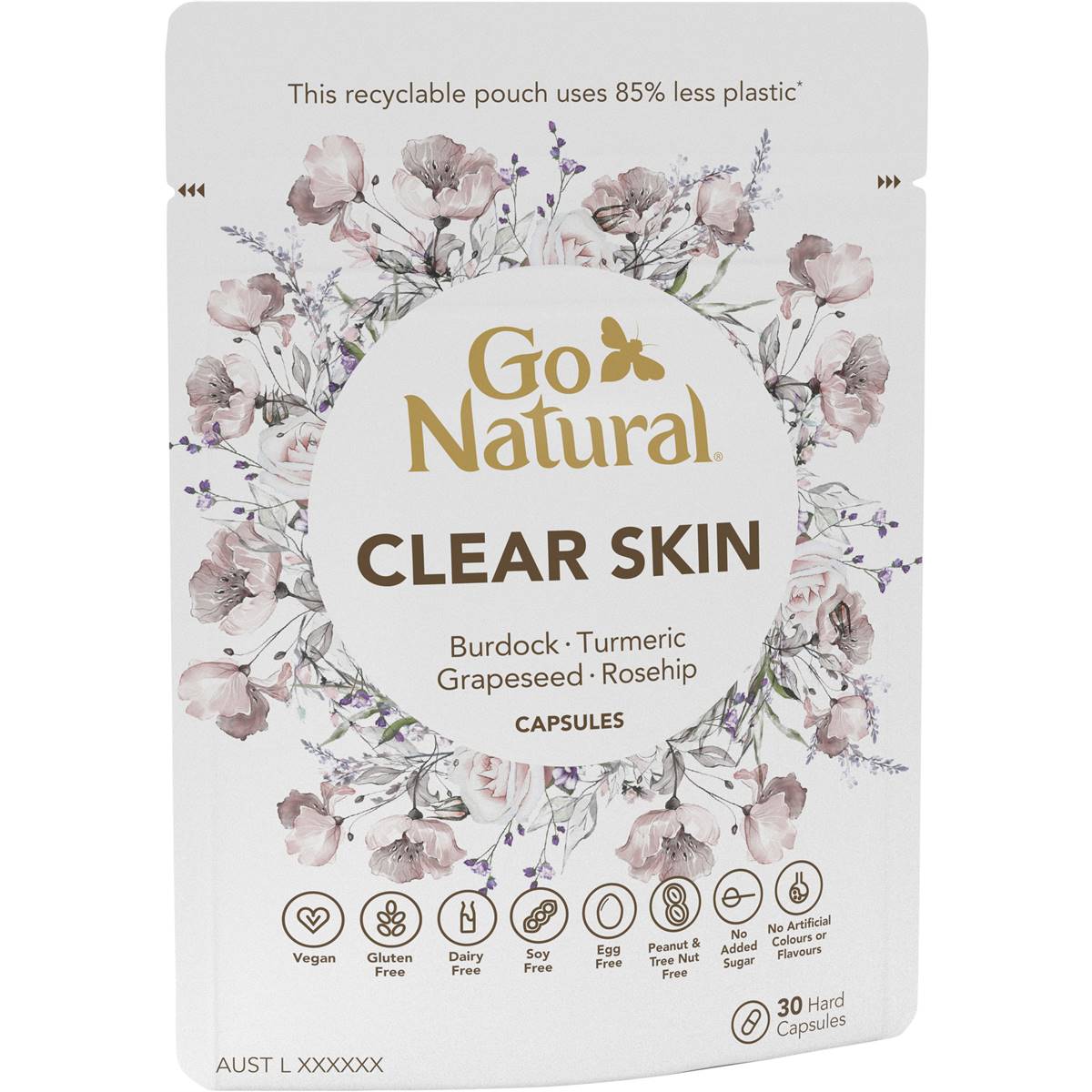 Go Natural Clear Skin Capsules 30 Pack | Woolworths
