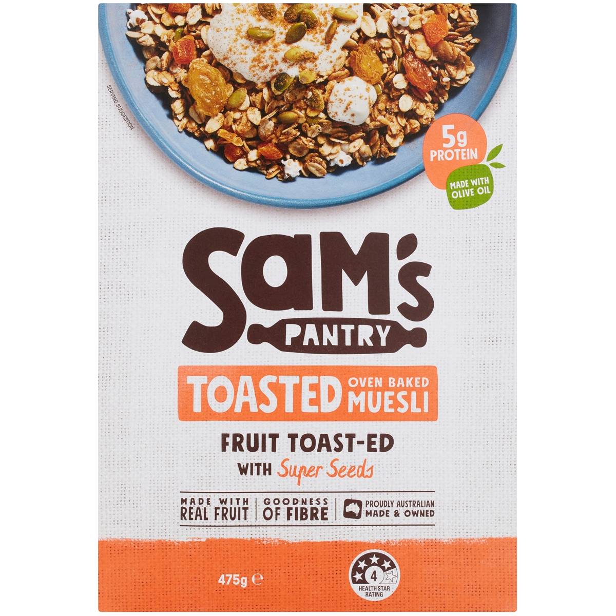 Sam's Pantry Fruit Toast-ed With Super Seeds Toasted Muesli 475g ...