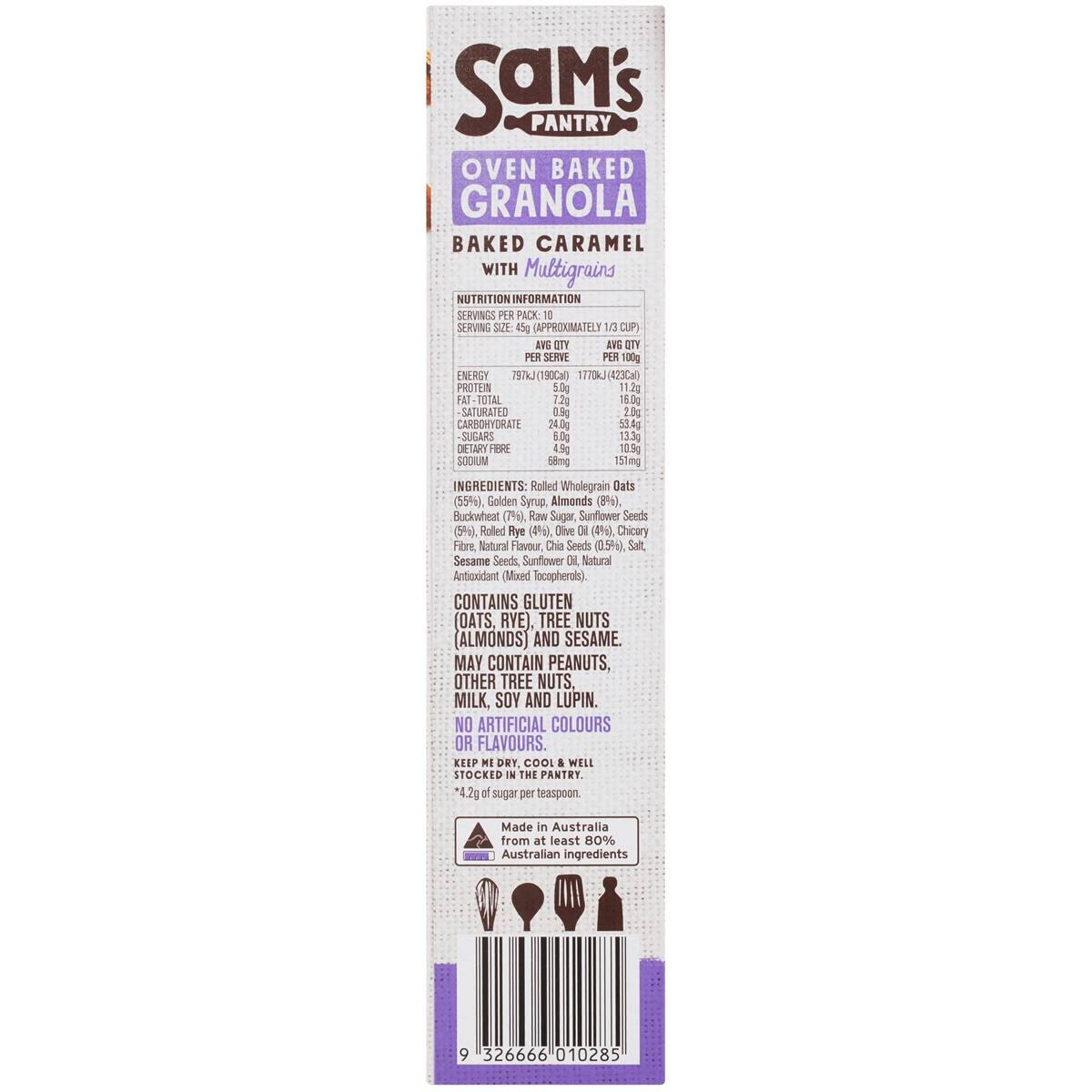 Sam's Pantry Baked Caramel Granola With Multigrain 450g | Woolworths