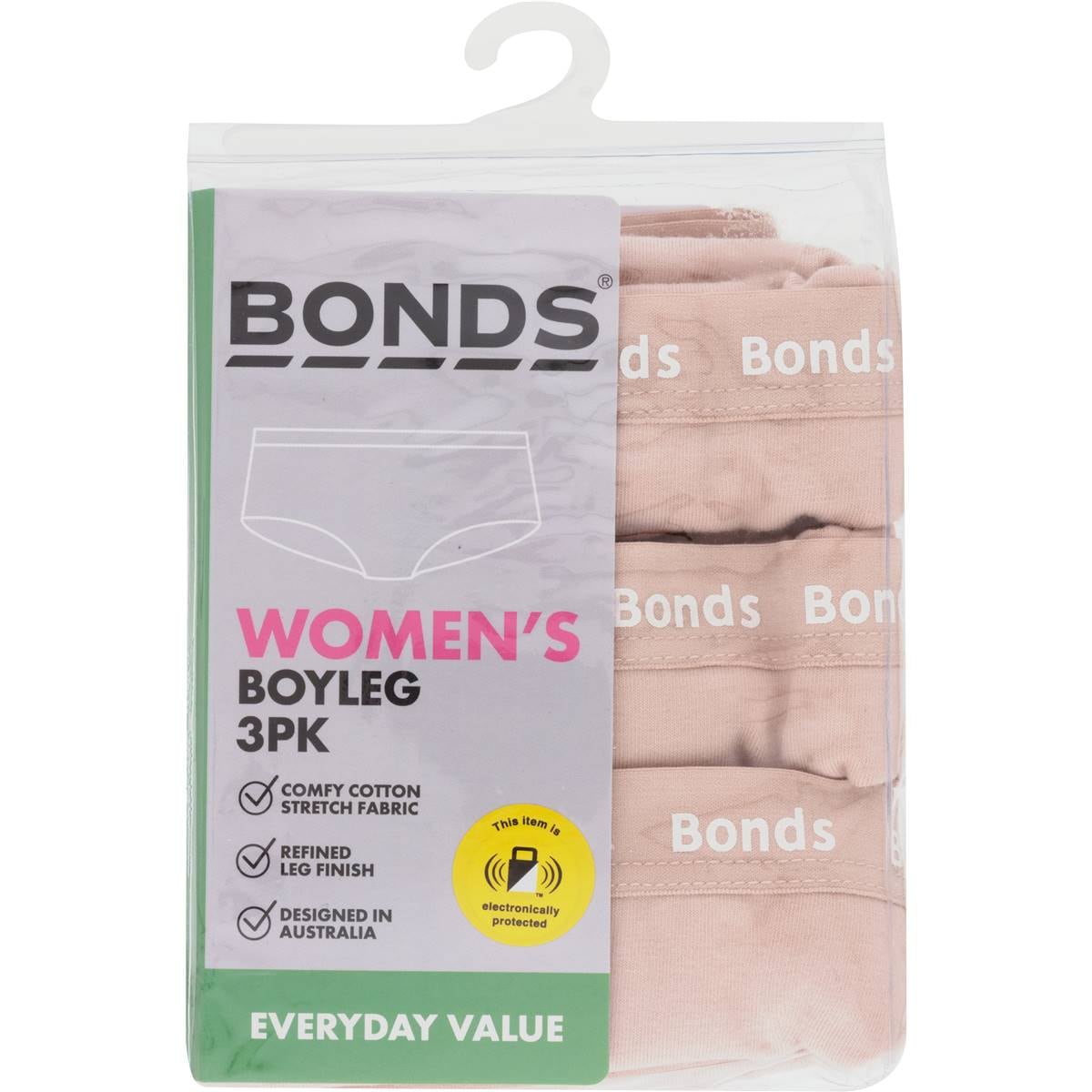 Bonds Ladies Boyleg Black Size 12 3 Pack | Woolworths