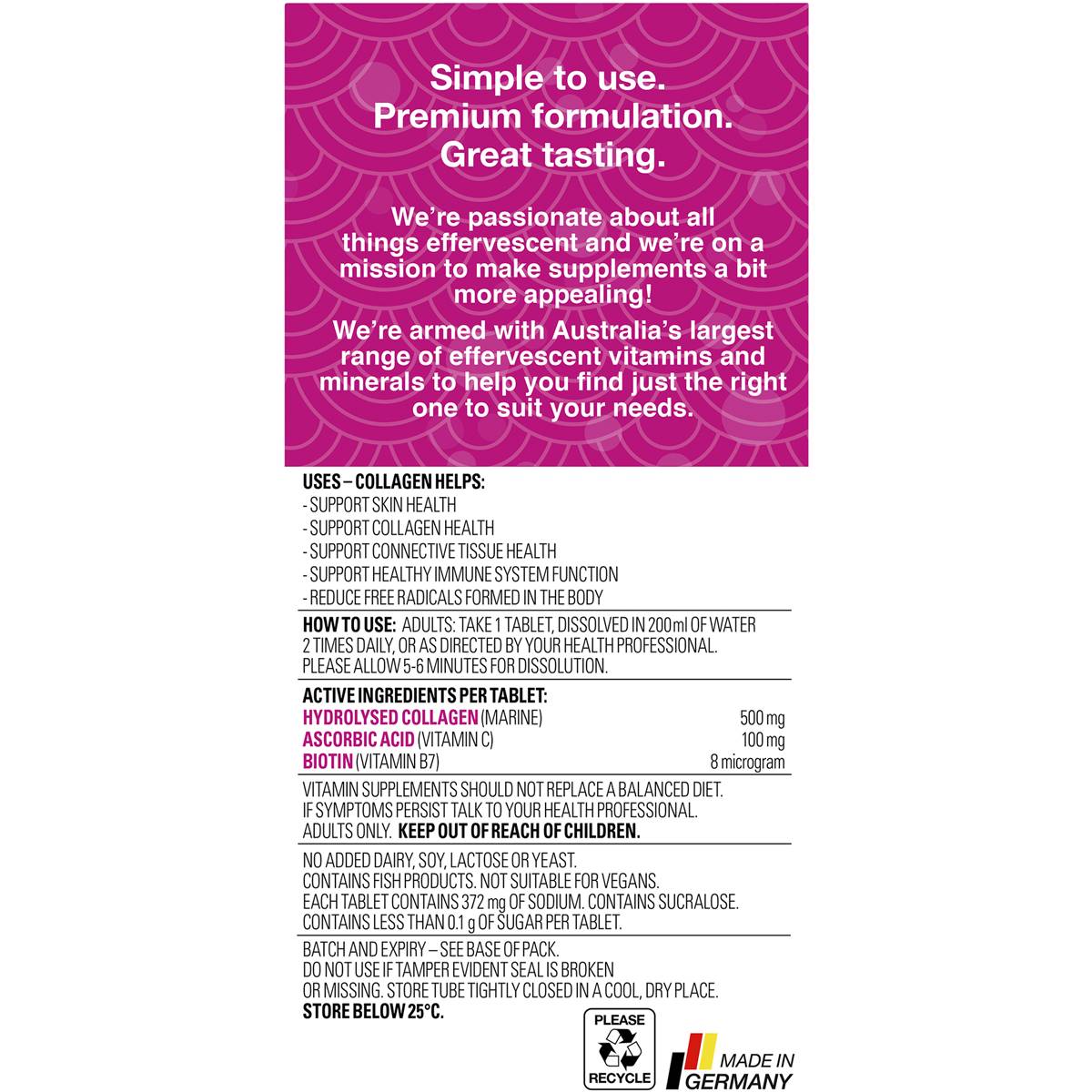 Voost Effervescent Collagen Tablets 40 Pack | Woolworths