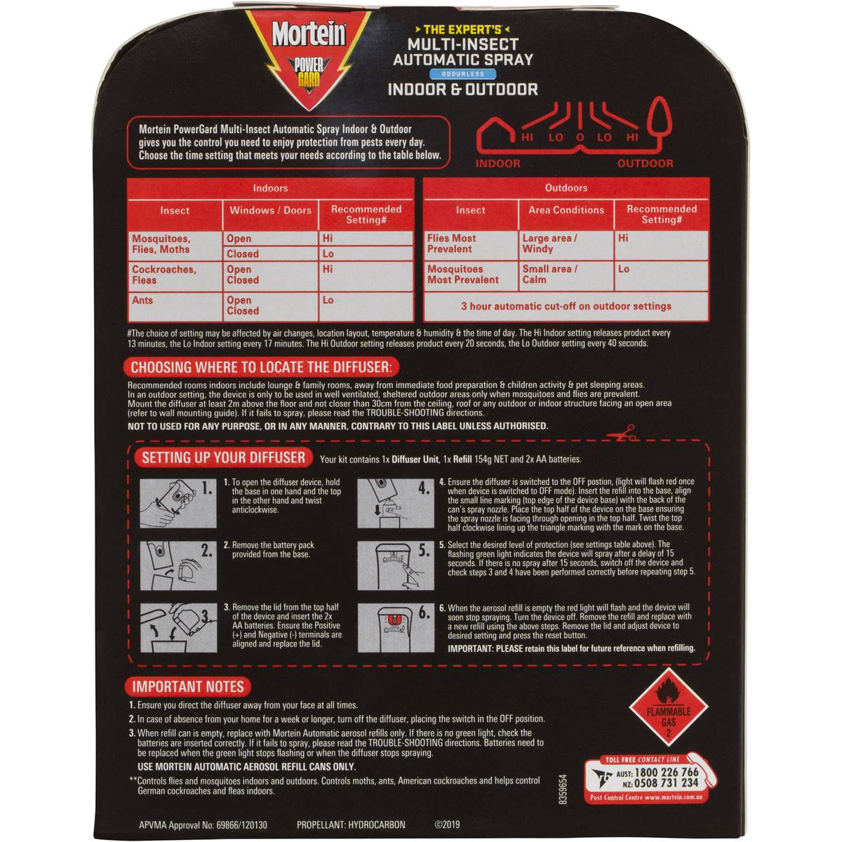 Mortein Powergard Insect Auto Spray Odourless 154g | Woolworths