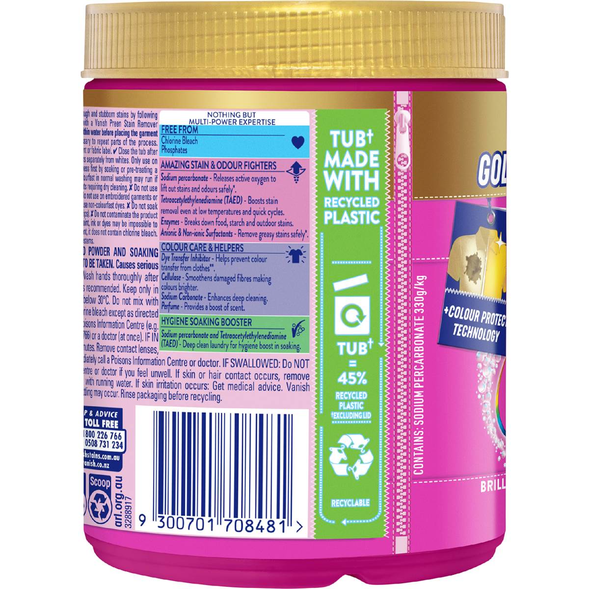 Vanish Napisan Gold Multi Power Laundry Stain Remover Powder 500g ...