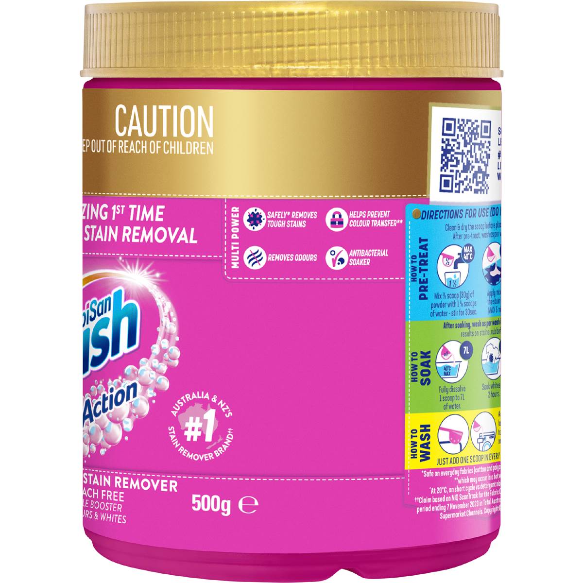 Vanish Napisan Gold Multi Power Laundry Stain Remover Powder 500g ...