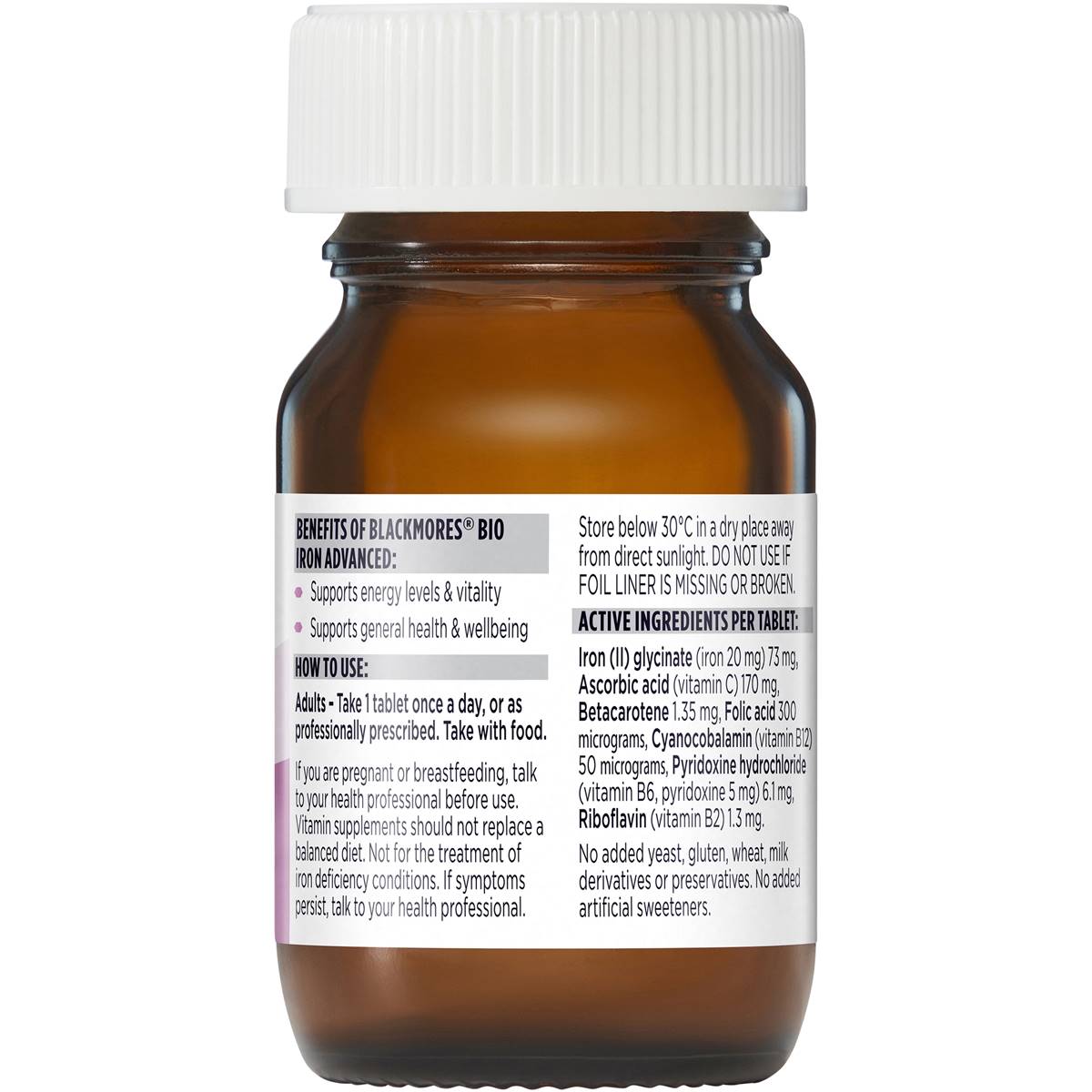 Blackmores Bio Iron Advanced Energy Support Tablets 30 Pack | Woolworths