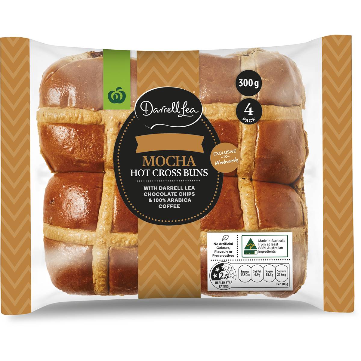 Woolworths Indulgent Darrell Lea Mocha Hot Cross Buns 4 Pack | Woolworths Woolworths Indulgent Darrell Lea Mocha Hot Cross Buns 4 Pack | Woolworths