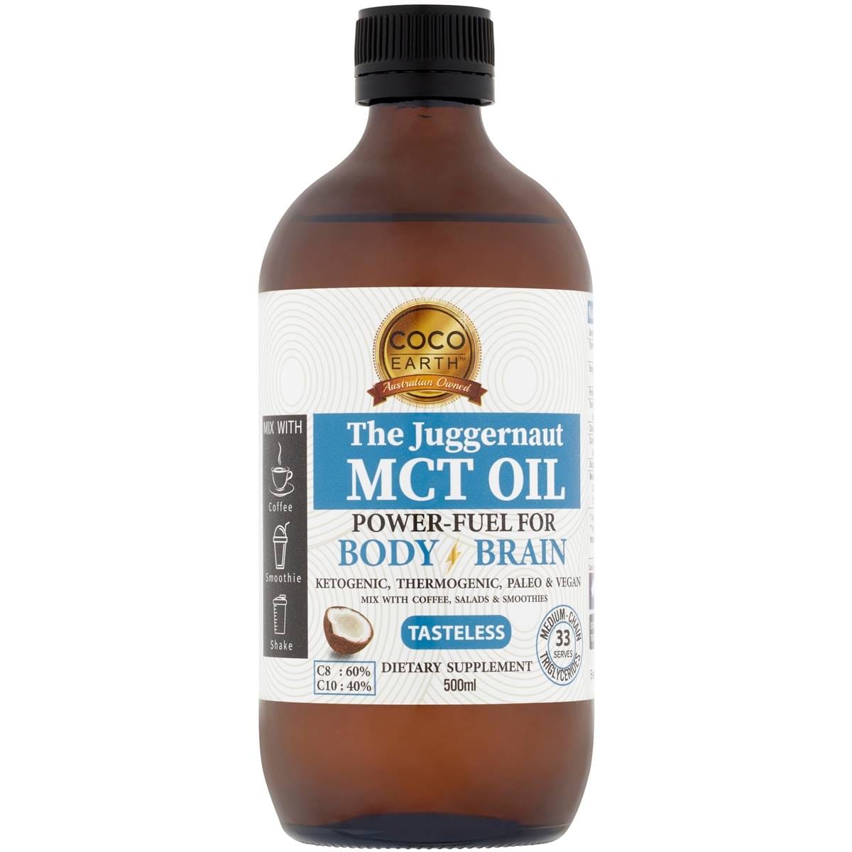Coco Earth Juggernaut Mct Oil 500ml | Woolworths