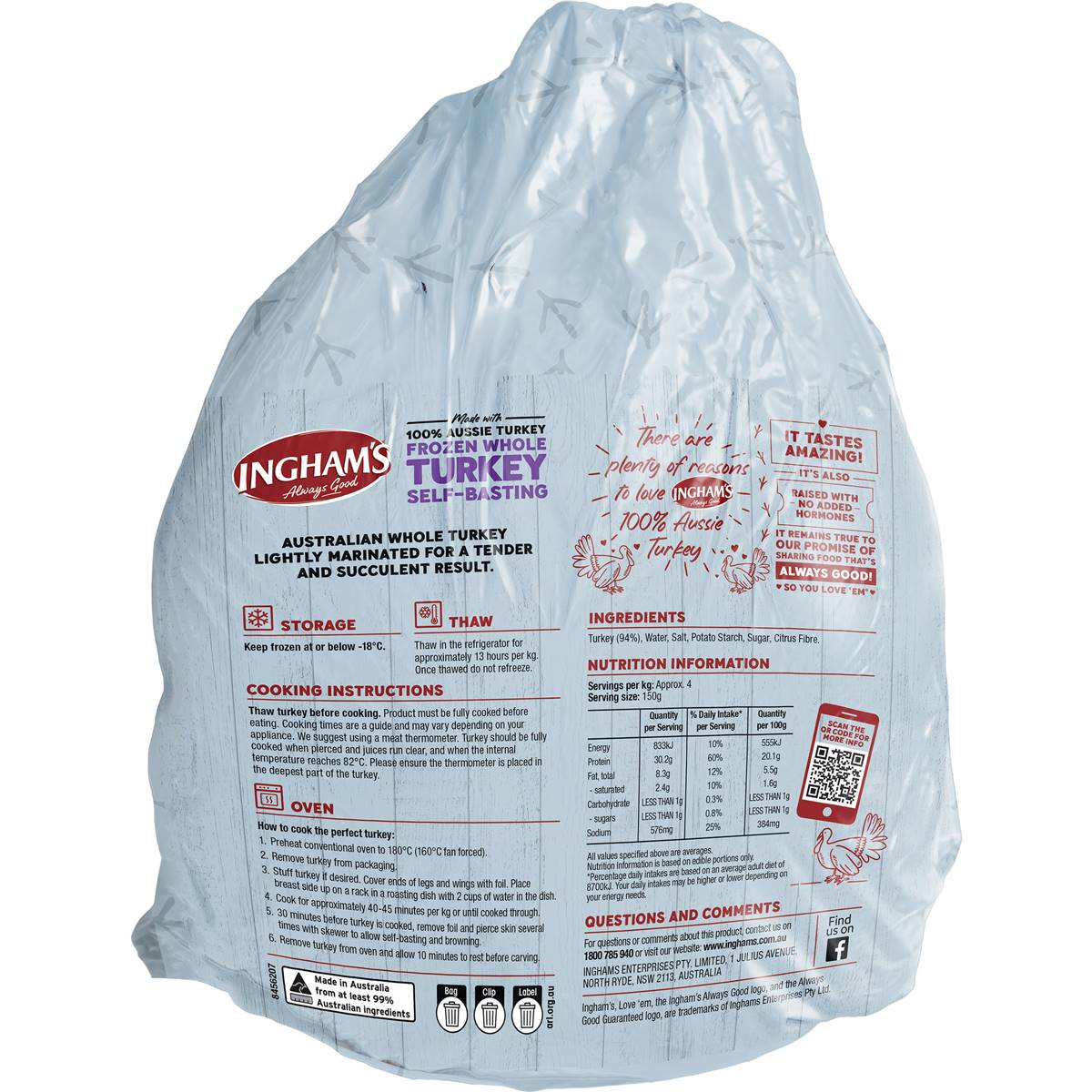 Ingham's Frozen Whole Turkey 6kg | Woolworths