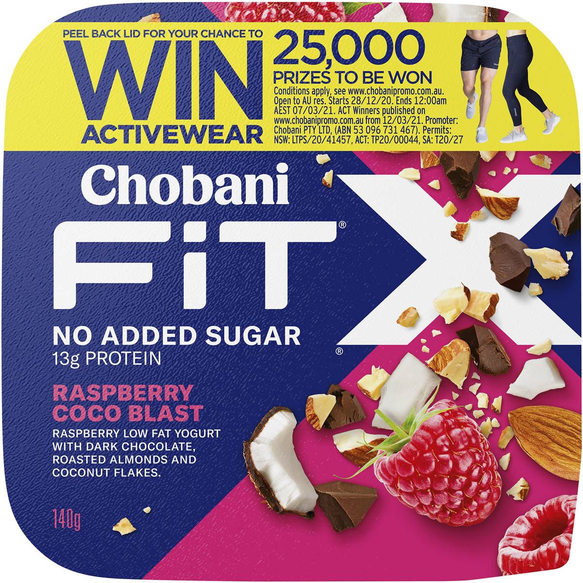 Chobani Fit X Raspberry Coco Blast 140g | Woolworths